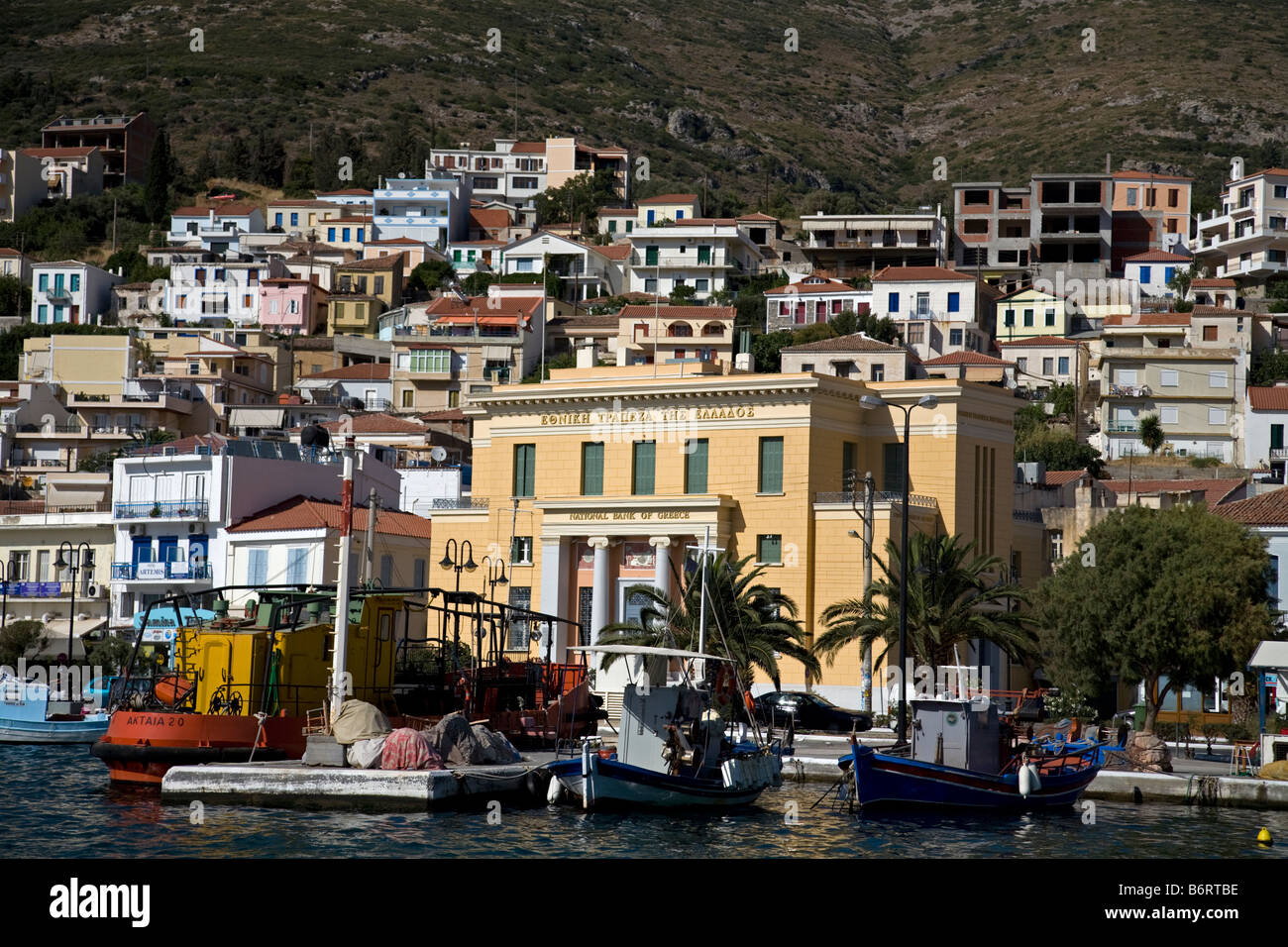 Fishing Boats Waterfront Vathy Samos Greece Stock Photo - Alamy