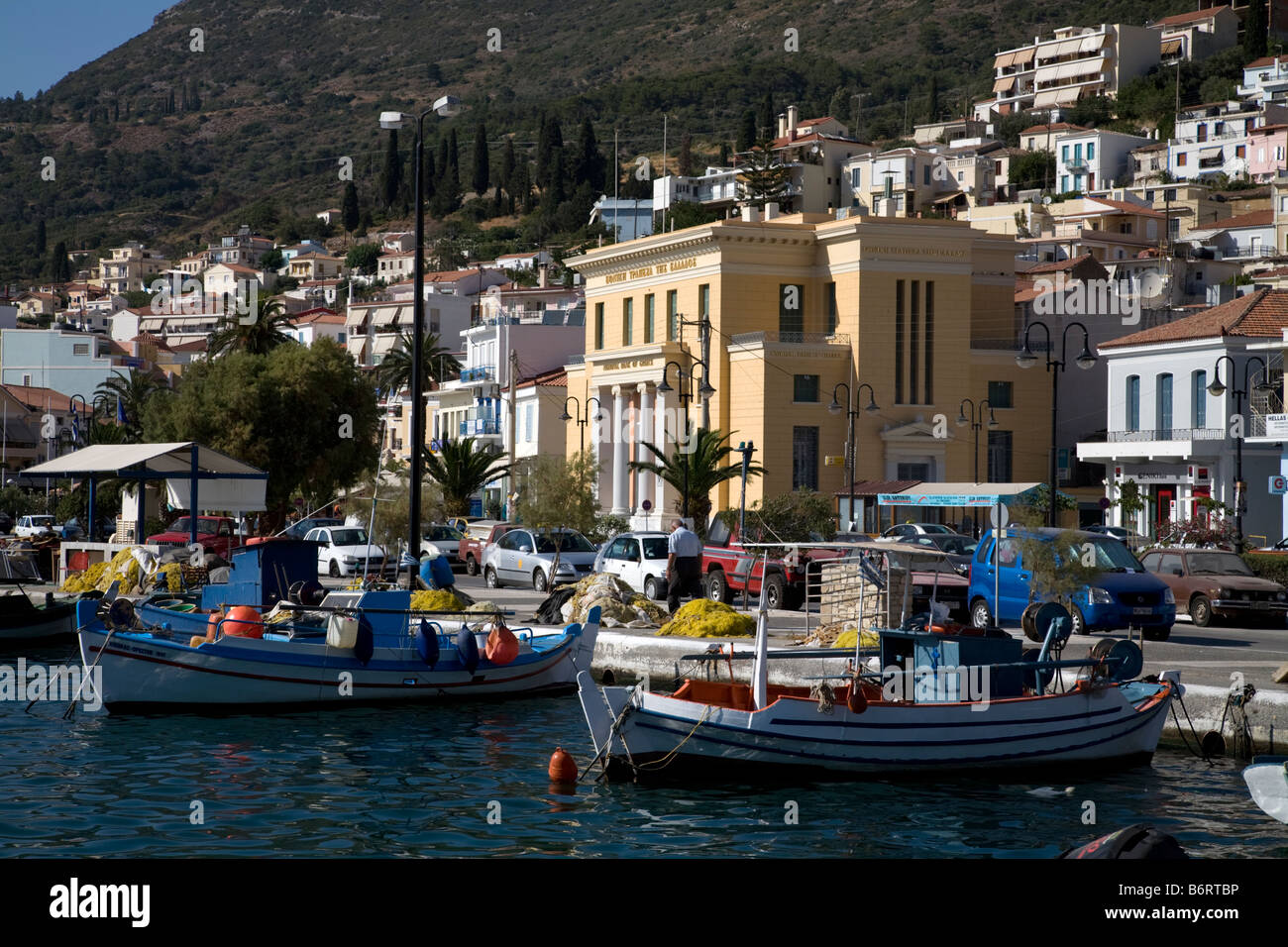 Fishing Boats Waterfront Vathy Samos Greece Stock Photo - Alamy