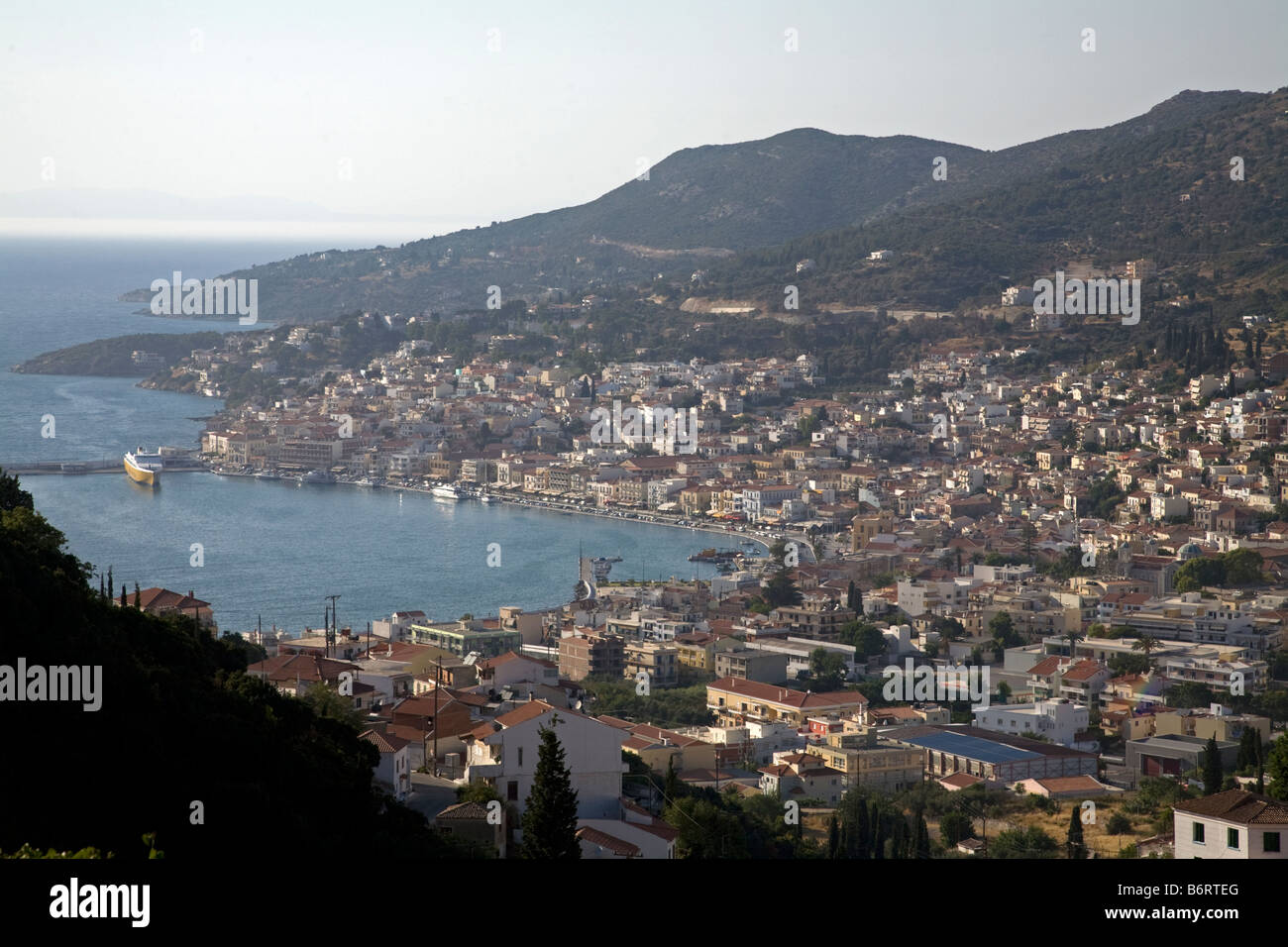 Overview Vathy Samos Greece Stock Photo - Alamy
