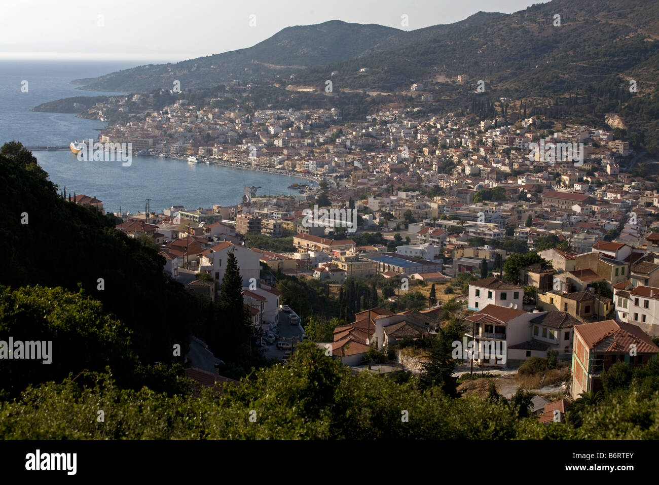 Overview Vathy Samos Greece Stock Photo - Alamy