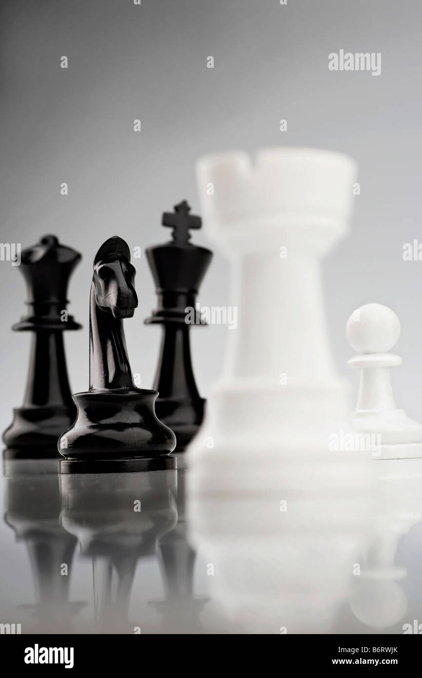 chess pieces face off Stock Photo - Alamy