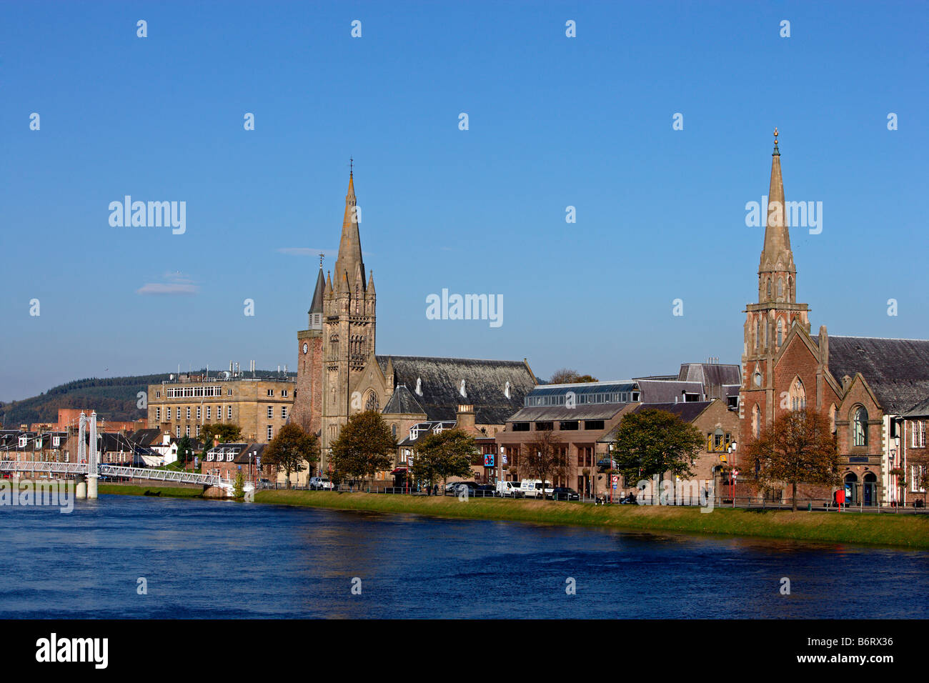 Inverness Ness River Bank Street Free North Church Perpendicular Gothic ...