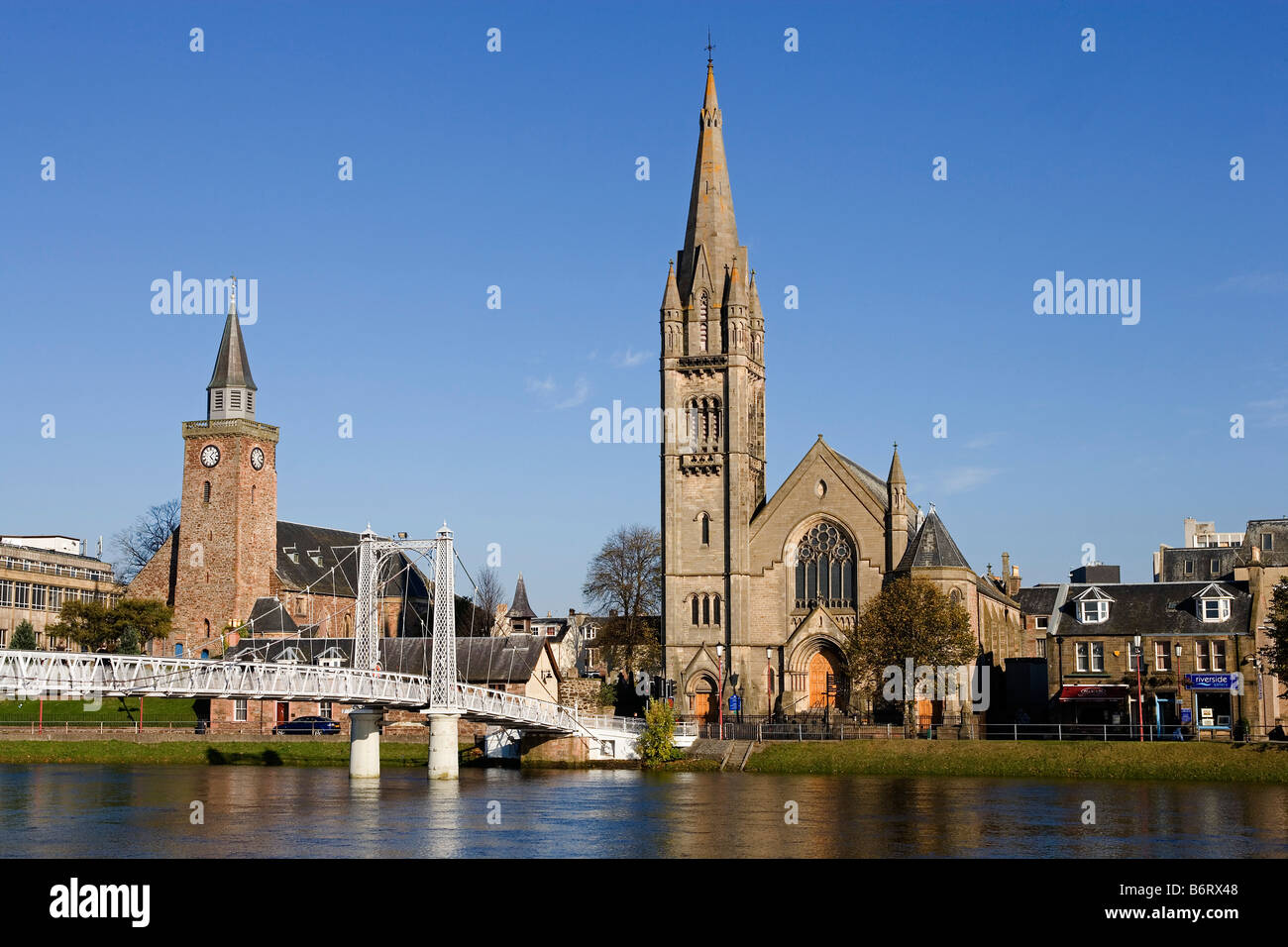 Inverness Ness River Bank Street Old High St Stephen s Church Victorian ...