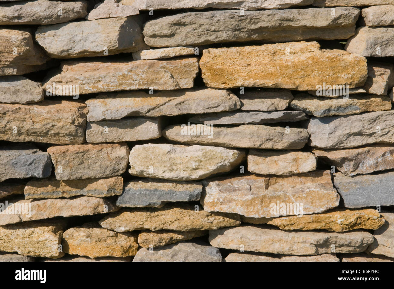 Close-up of a new purbeck dry stone wall Stock Photo - Alamy