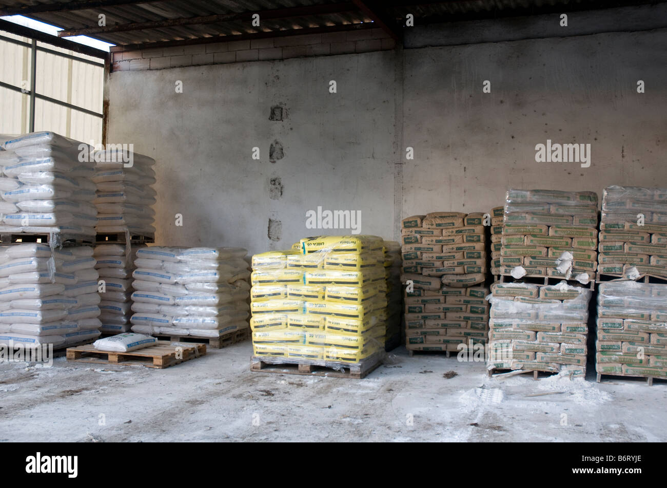 bags of chemical products (urea, ammonium sulphate, plaster....) used ...