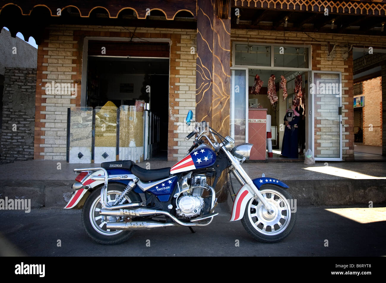 an american decorated motorcycle in dahab in Egypt Stock Photo - Alamy