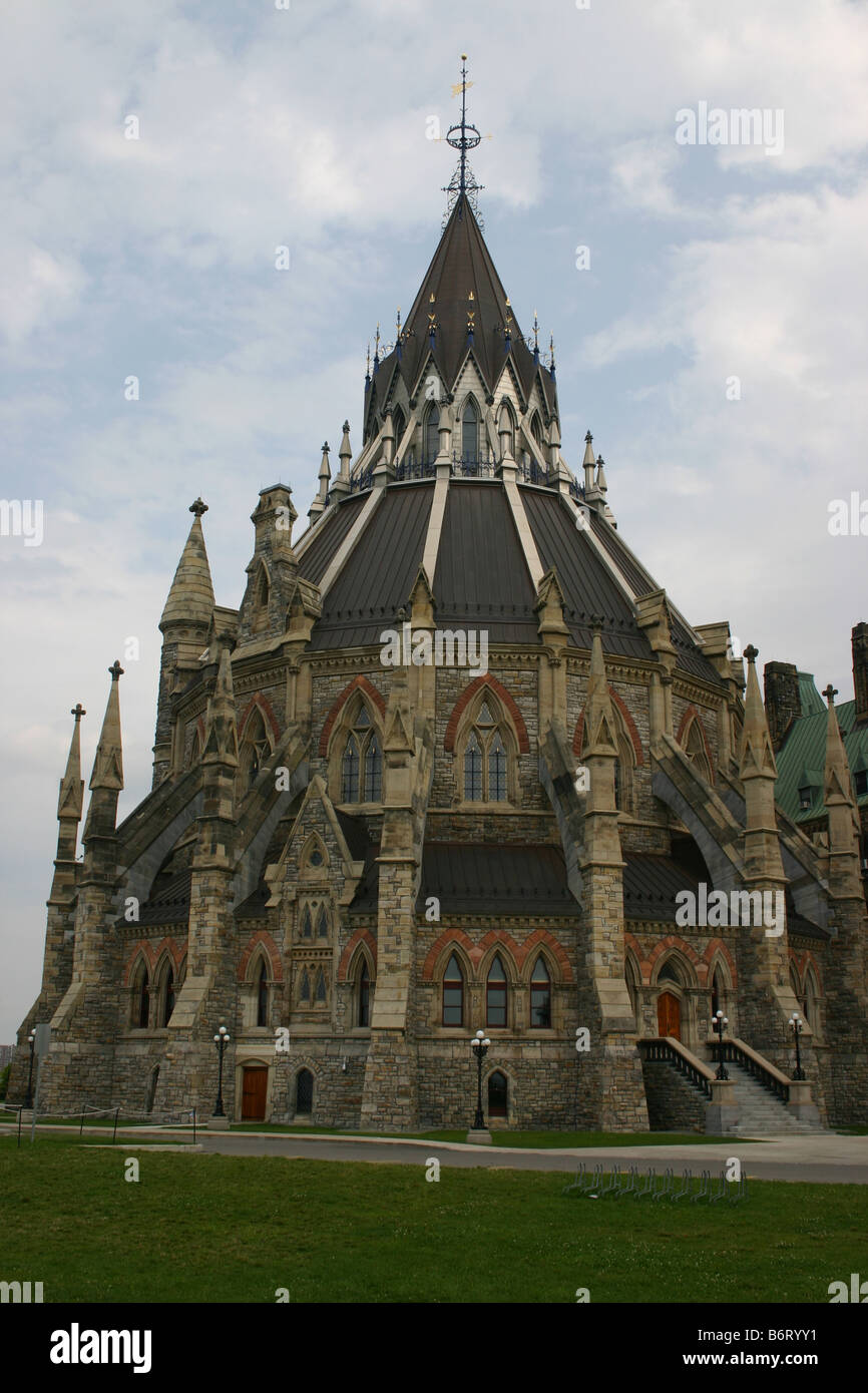 The Canadian Library of Parliament building, as seen from the Ottawa ...
