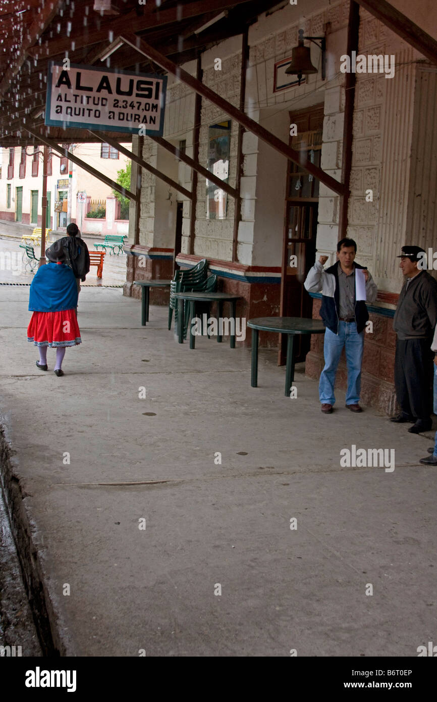 Railwai Station Alausi, Riobamba mountain train Chimborazo province ...