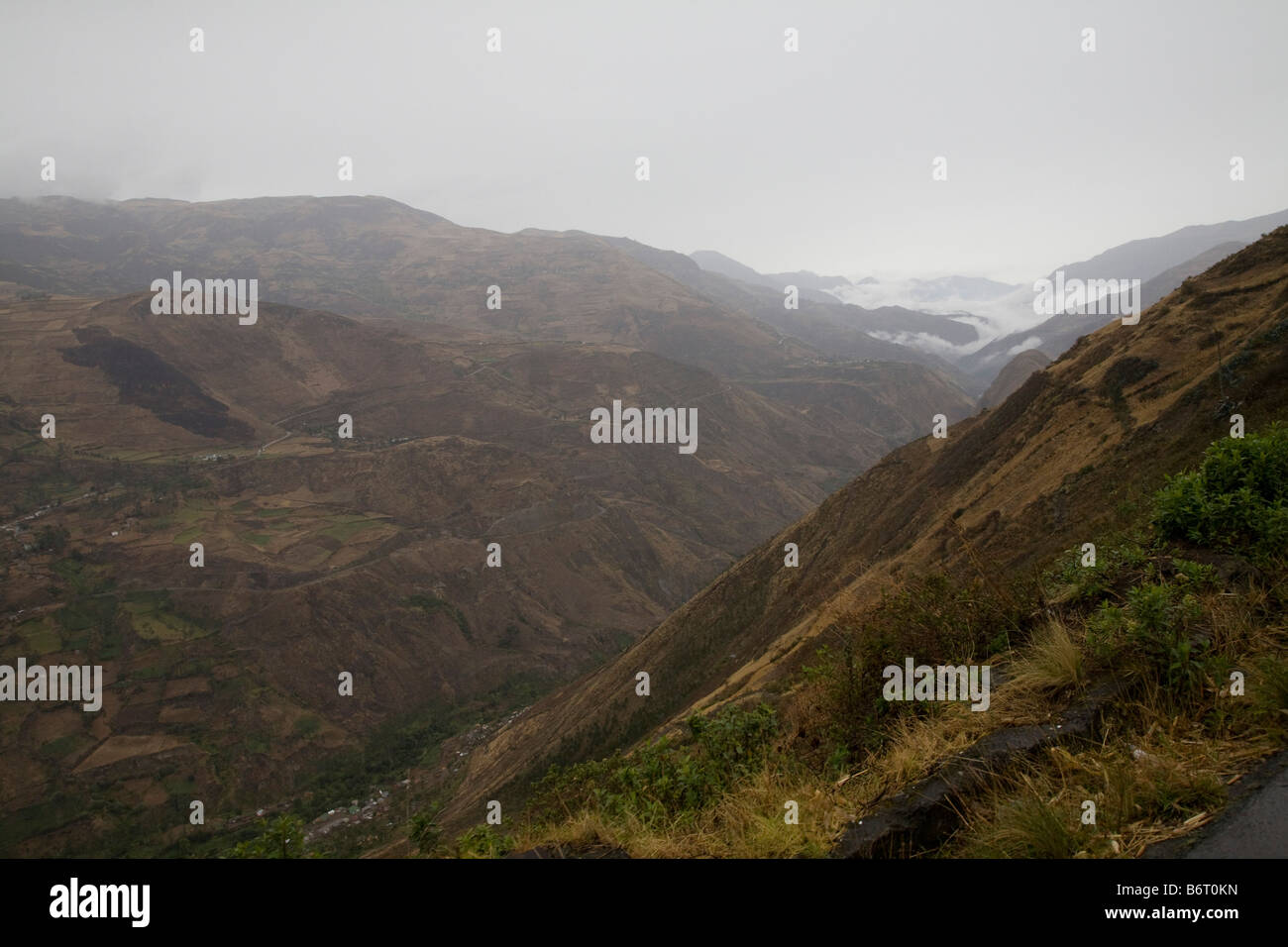 Scenic landscape near Sibambe from Riobamba mountain train Chimborazo ...