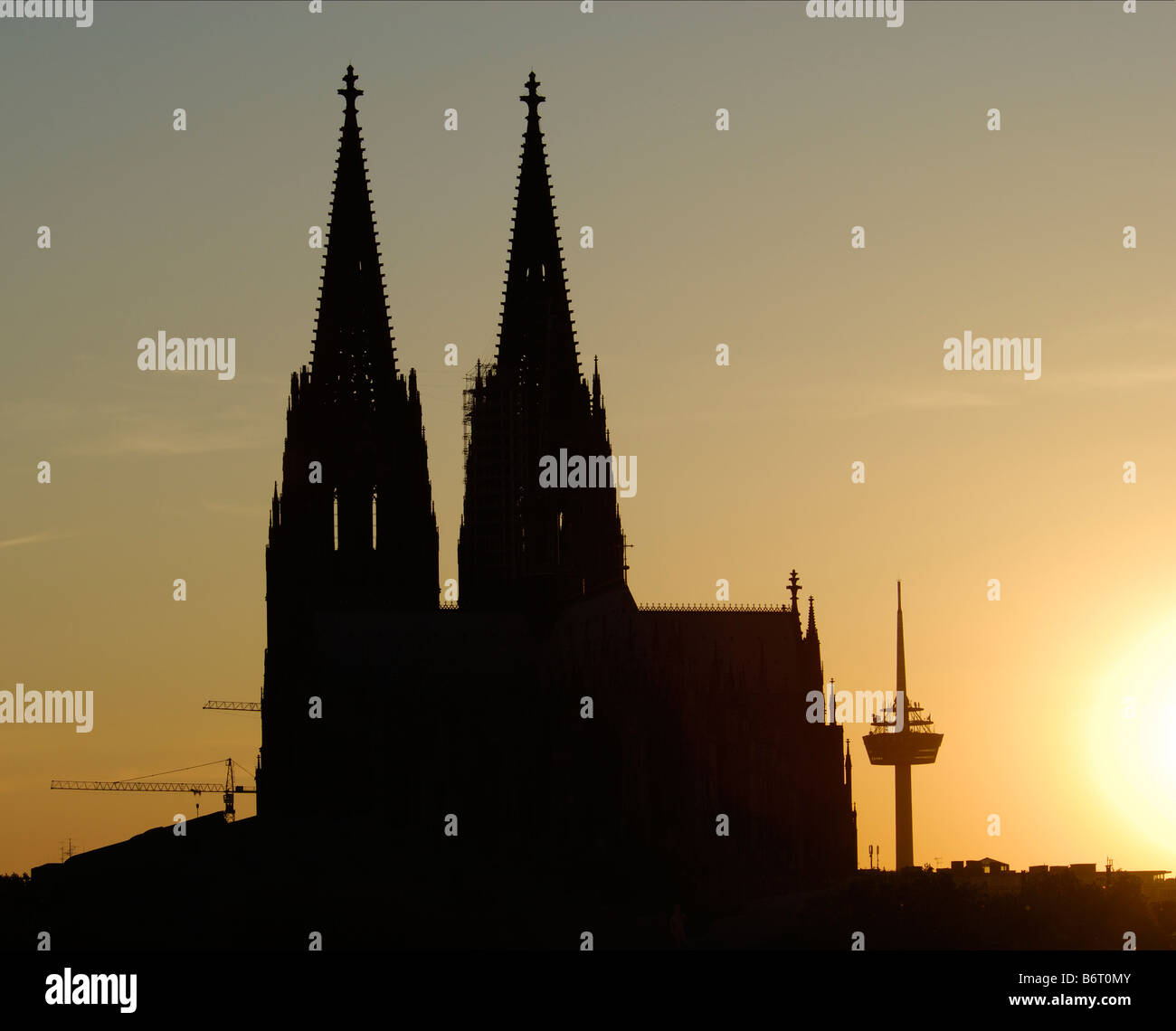 Germany Cologne sunset on the famous cathedral Stock Photo - Alamy