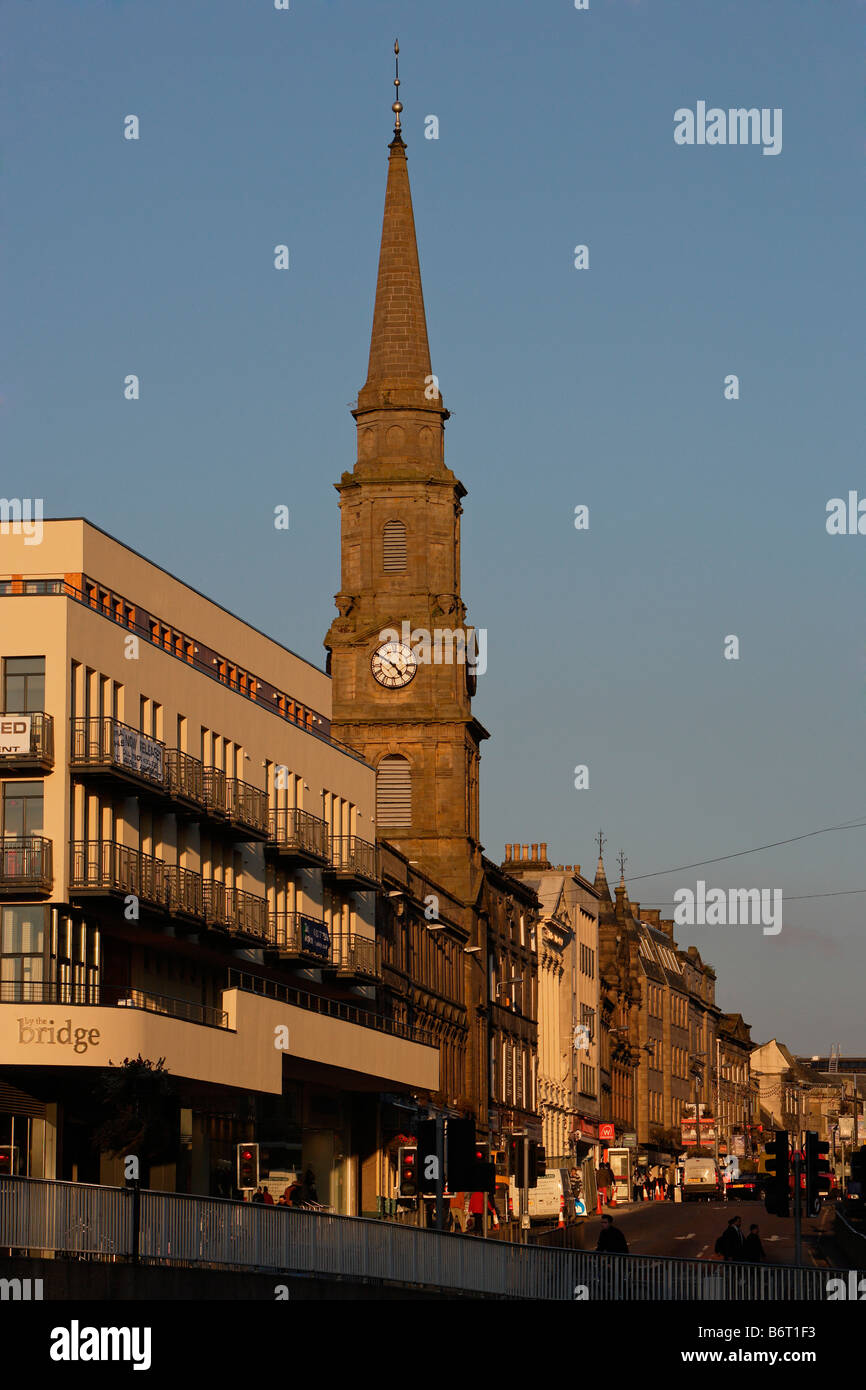Inverness Bridge street Town center typical buildings Highland Scotland ...