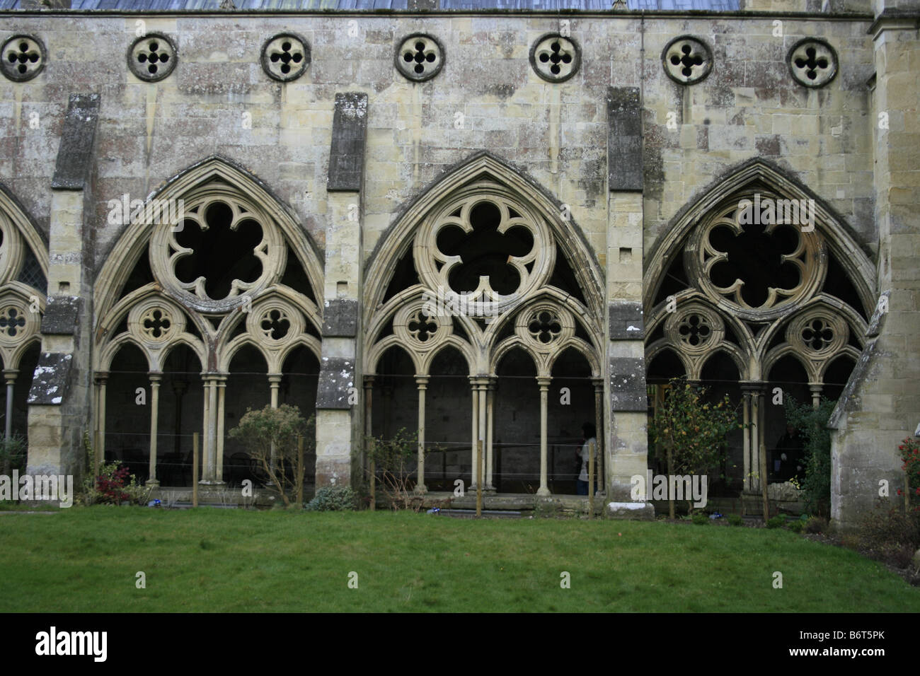The medieval cloisters of Salisbury cathedral Stock Photo - Alamy