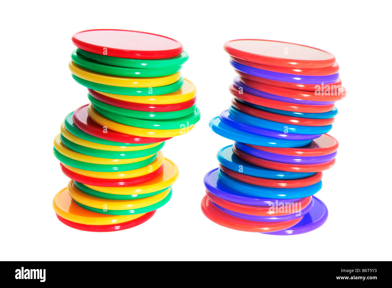 Stacks of Game Chips Stock Photo - Alamy
