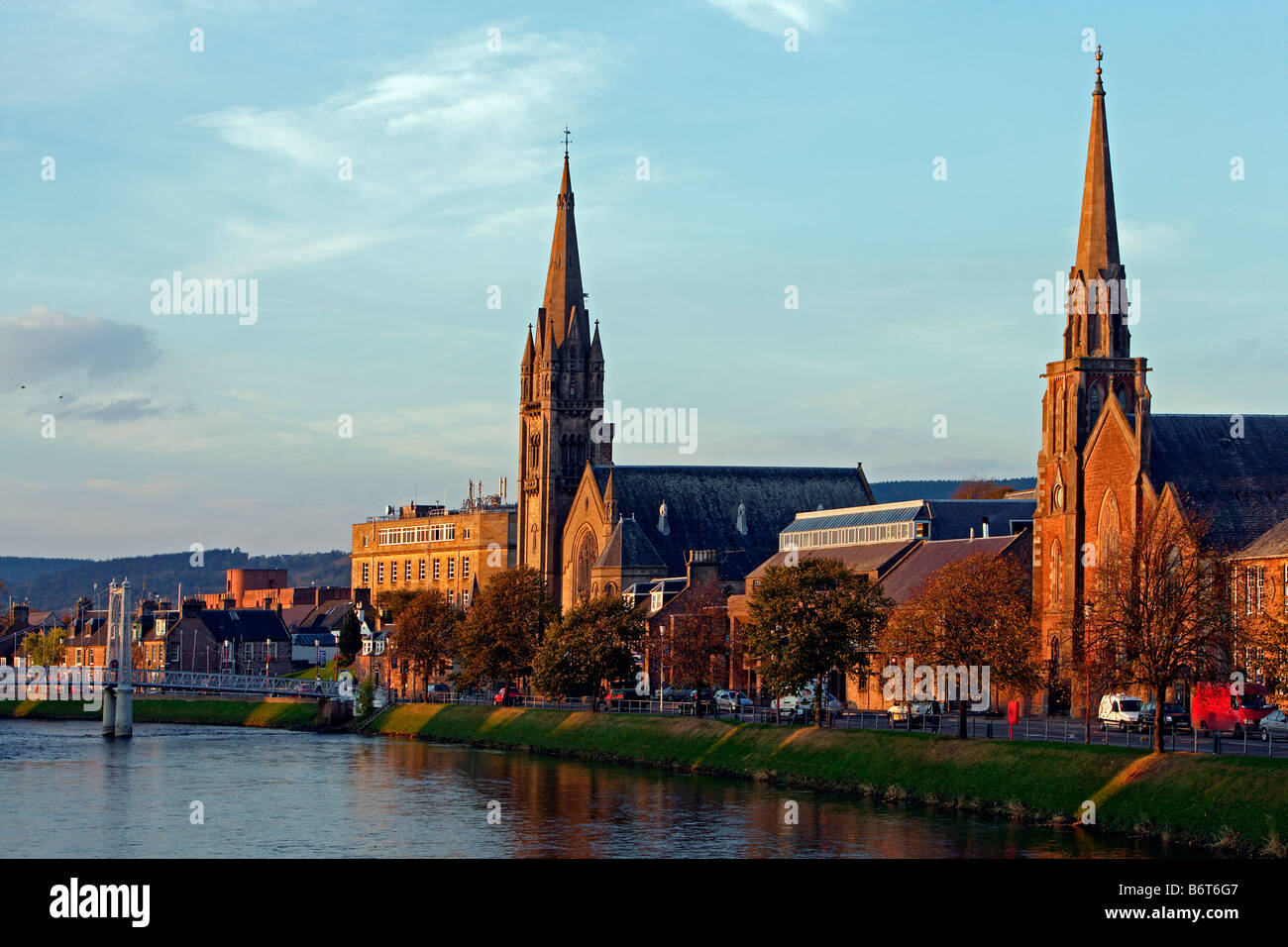 Inverness Ness River Bank Street Free North Church Victorian style St ...