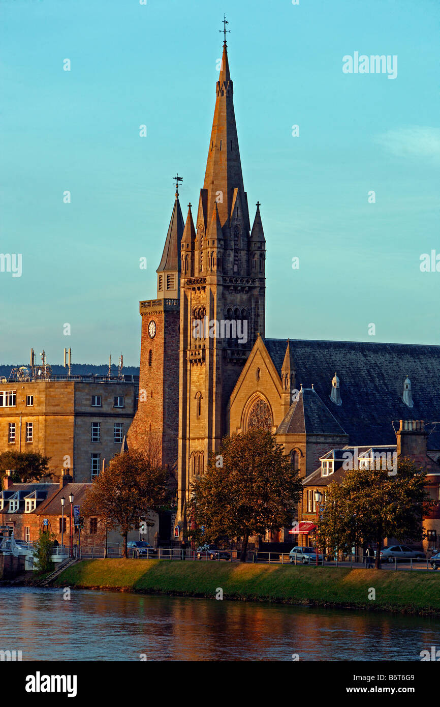 Inverness Ness River Bank Street Free North Church 1893 Victorian style ...