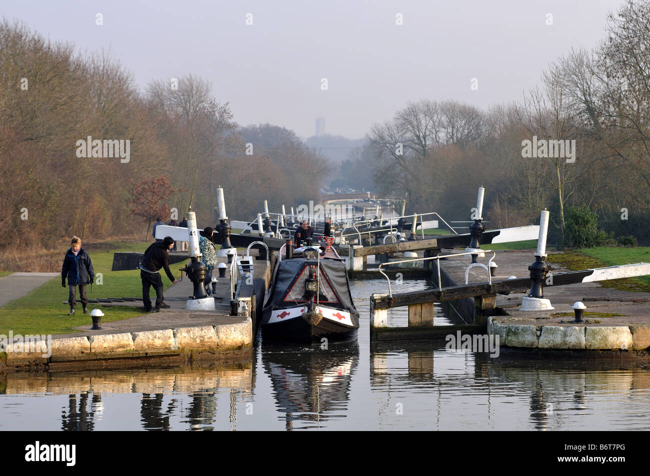Hatton Locks in winter, Warwickshire, England, UK Stock Photo - Alamy