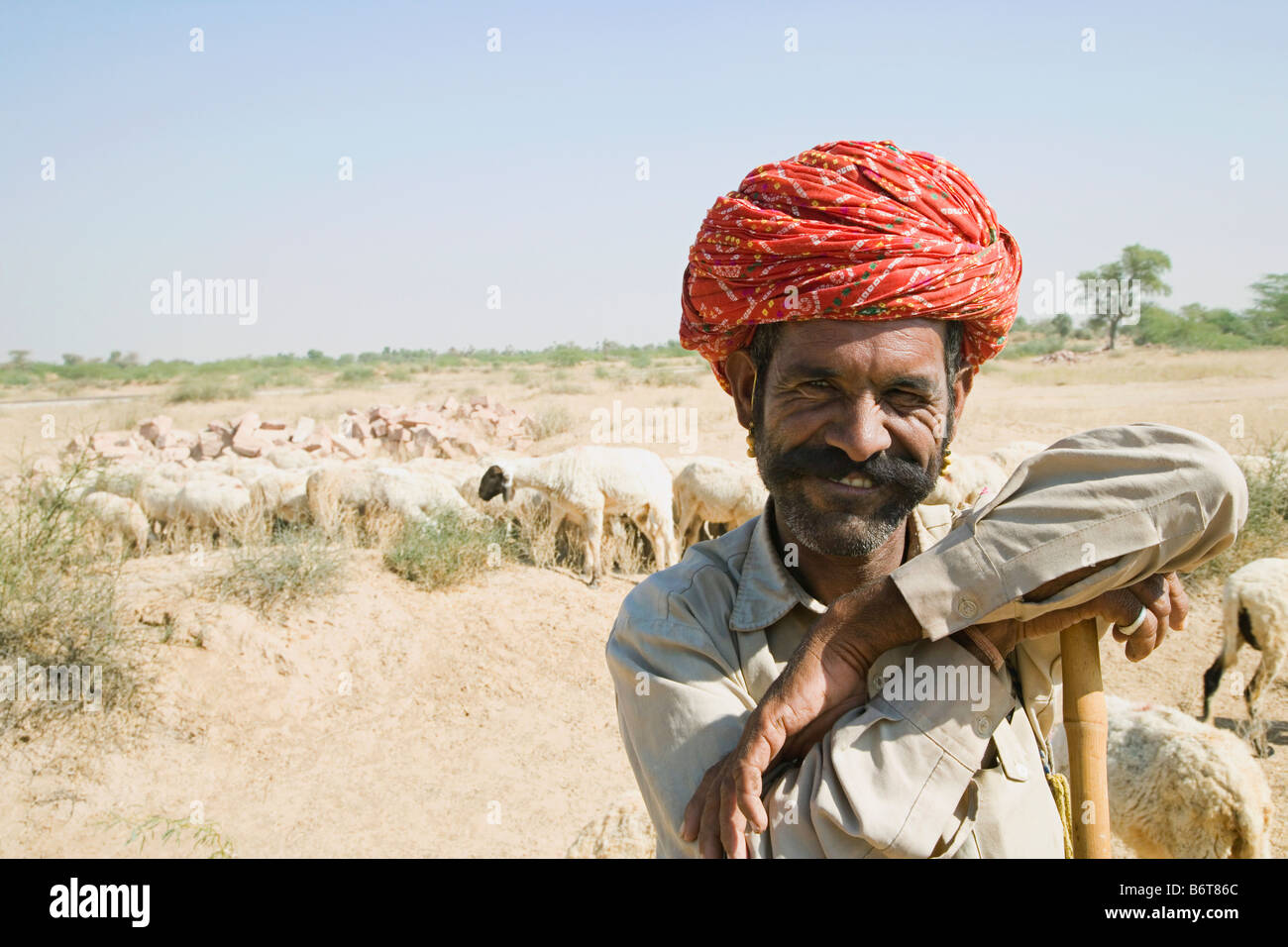 Indian shepherd red turban hi-res stock photography and images - Alamy