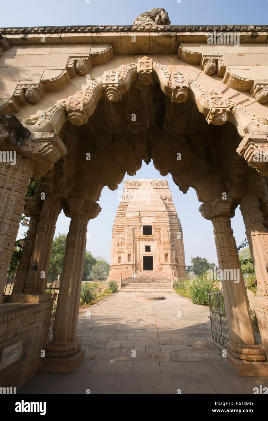 Entrance of a temple, Teli Ka Mandir, Gwalior, Madhya Pradesh, India ...