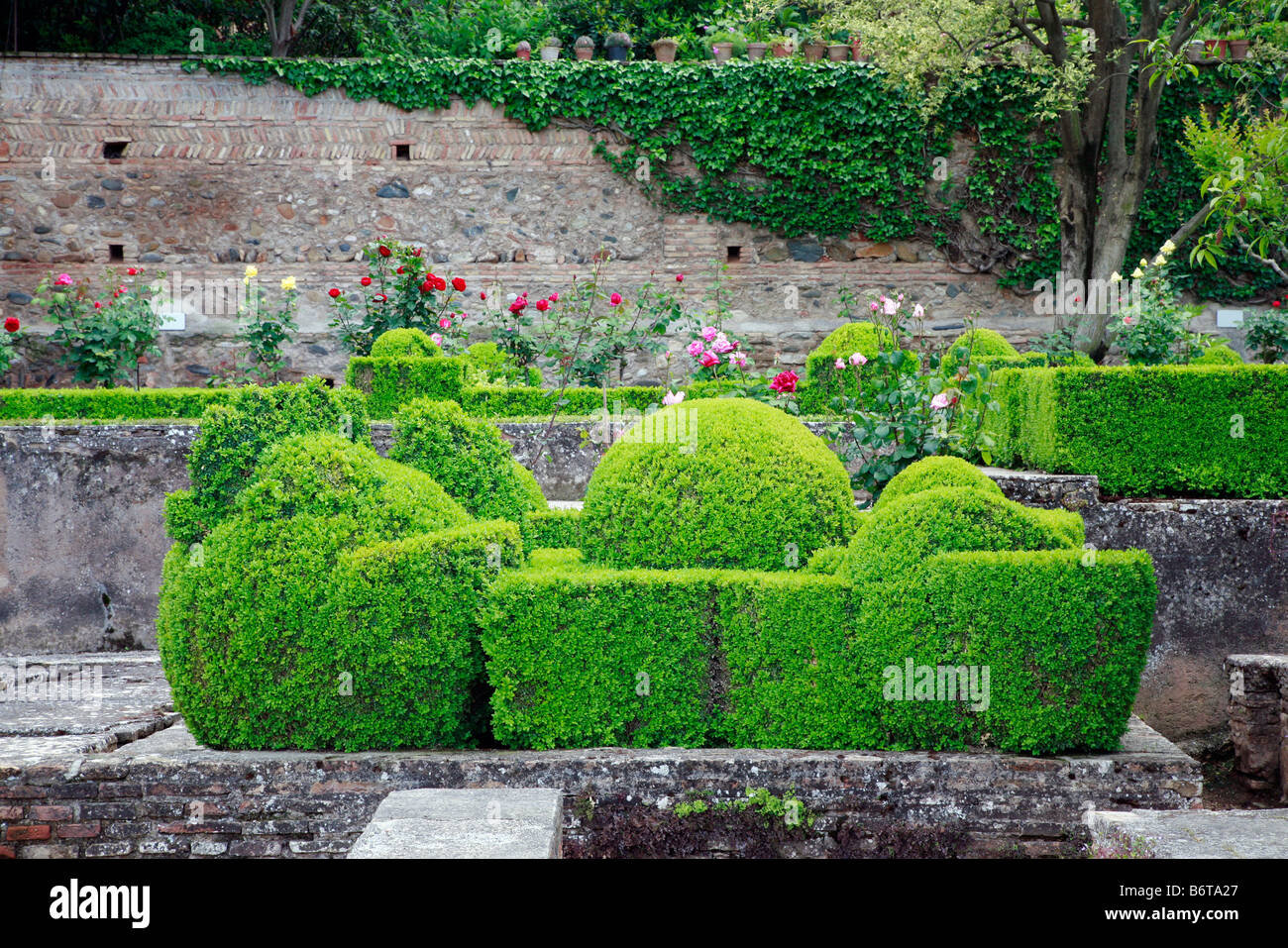 Topiary, in the shape of a chicken at the Alhambra gardens, Granada ...