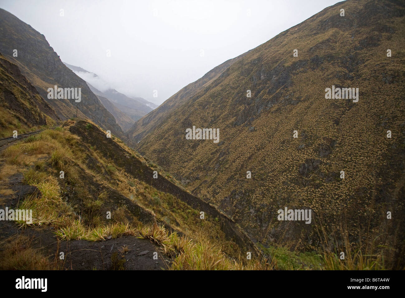Scenic landscape near Sibambe from Riobamba mountain train Chimborazo ...