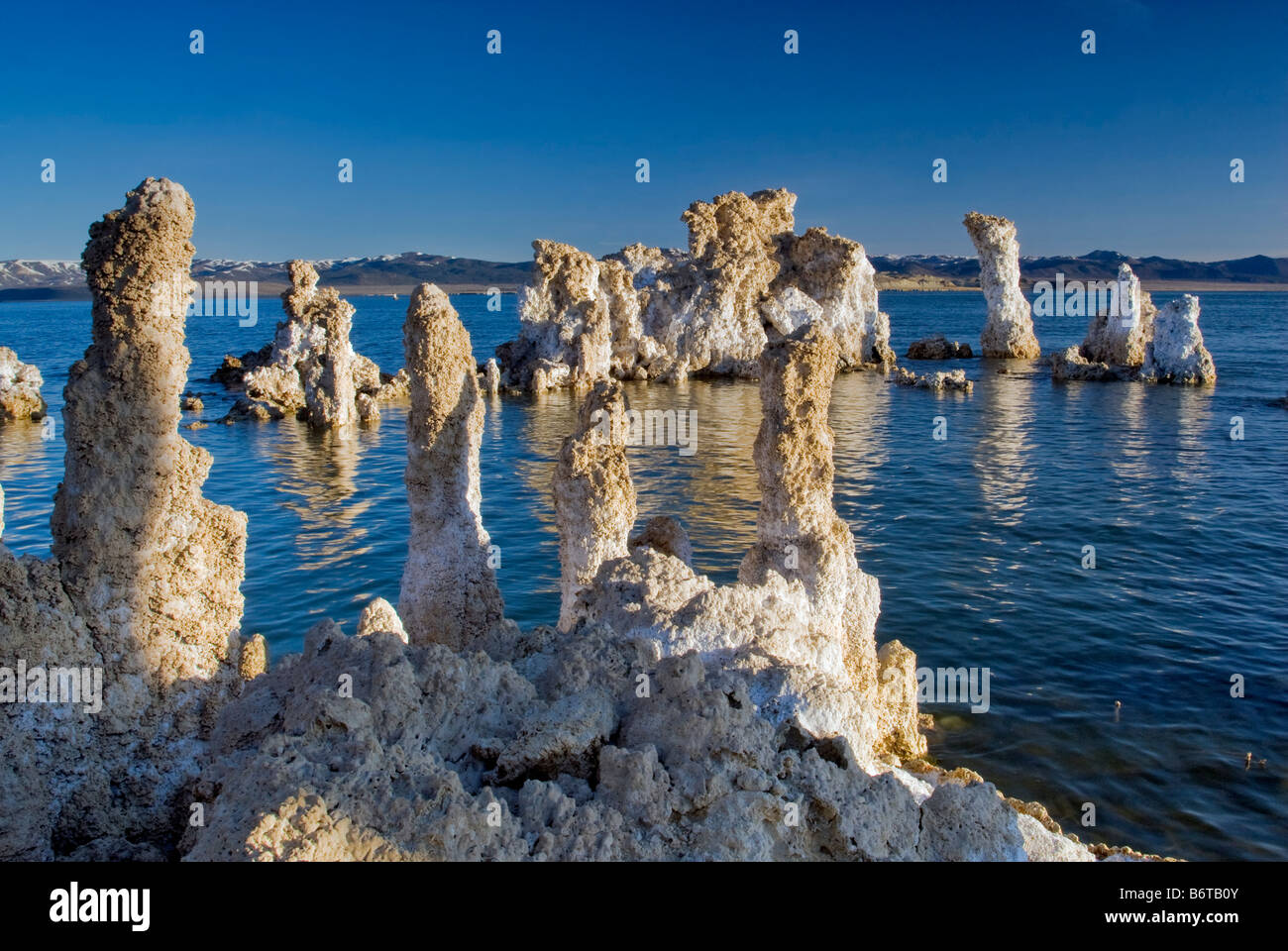 Spires at South Tufa area sunrise Mono Lake California USA Stock Photo ...