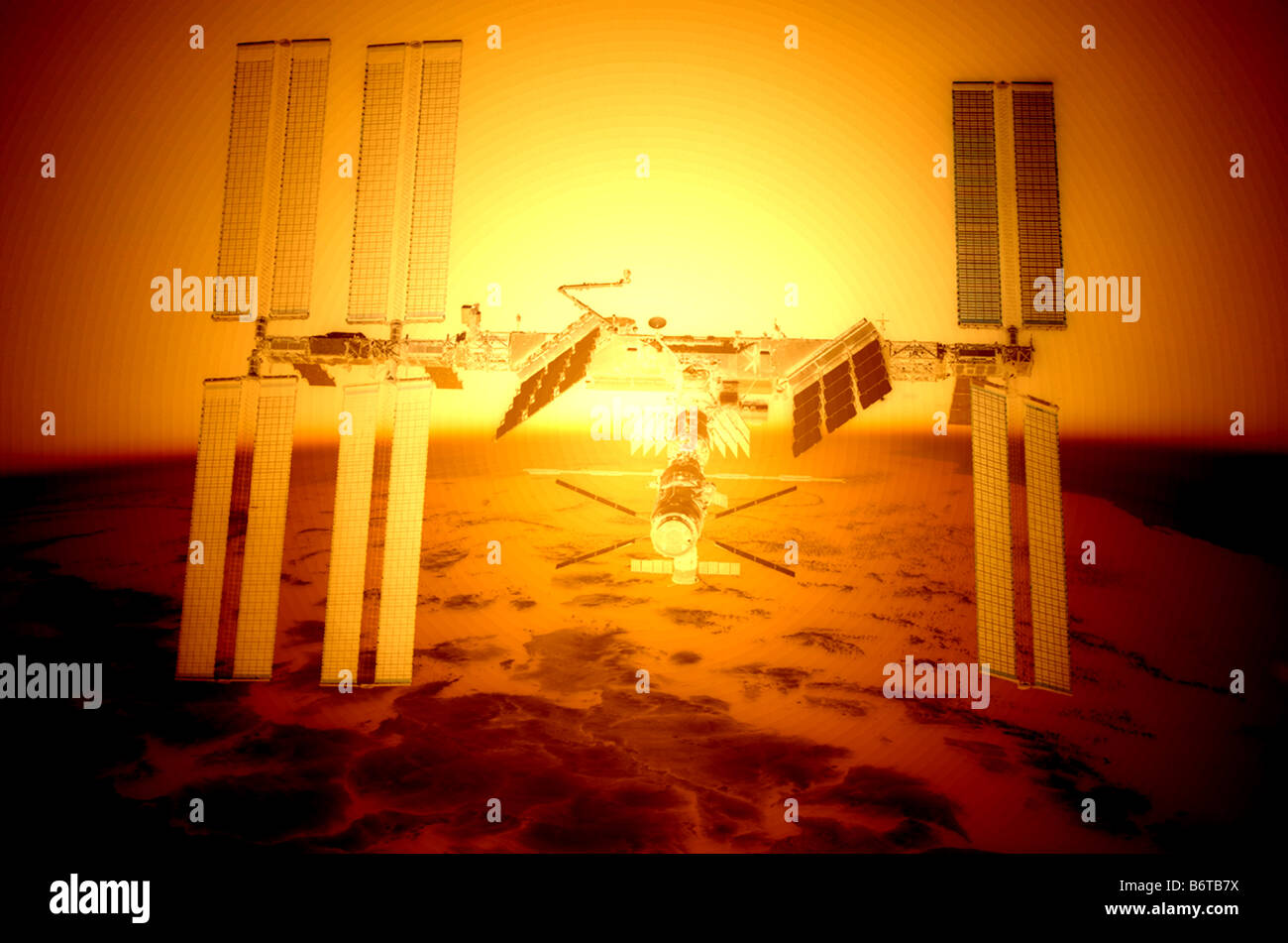 computer enhanced NASA image of International Space Station (ISS ...