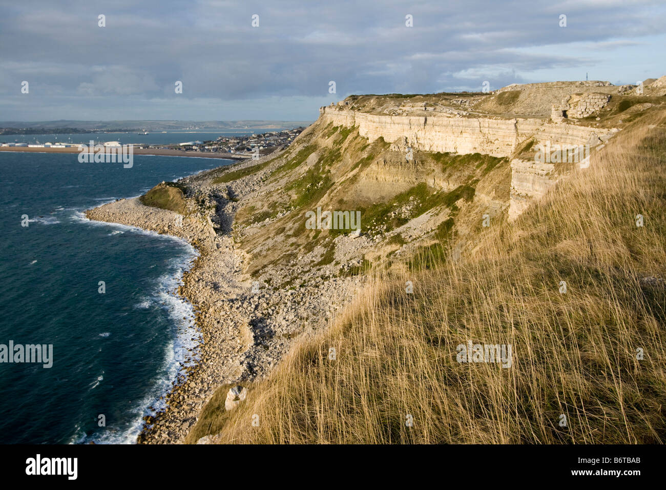 clifftop footpath view isle of portland dorset england uk gb Stock ...