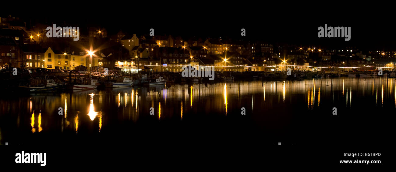 Whitby at Night January 2009 Stock Photo - Alamy