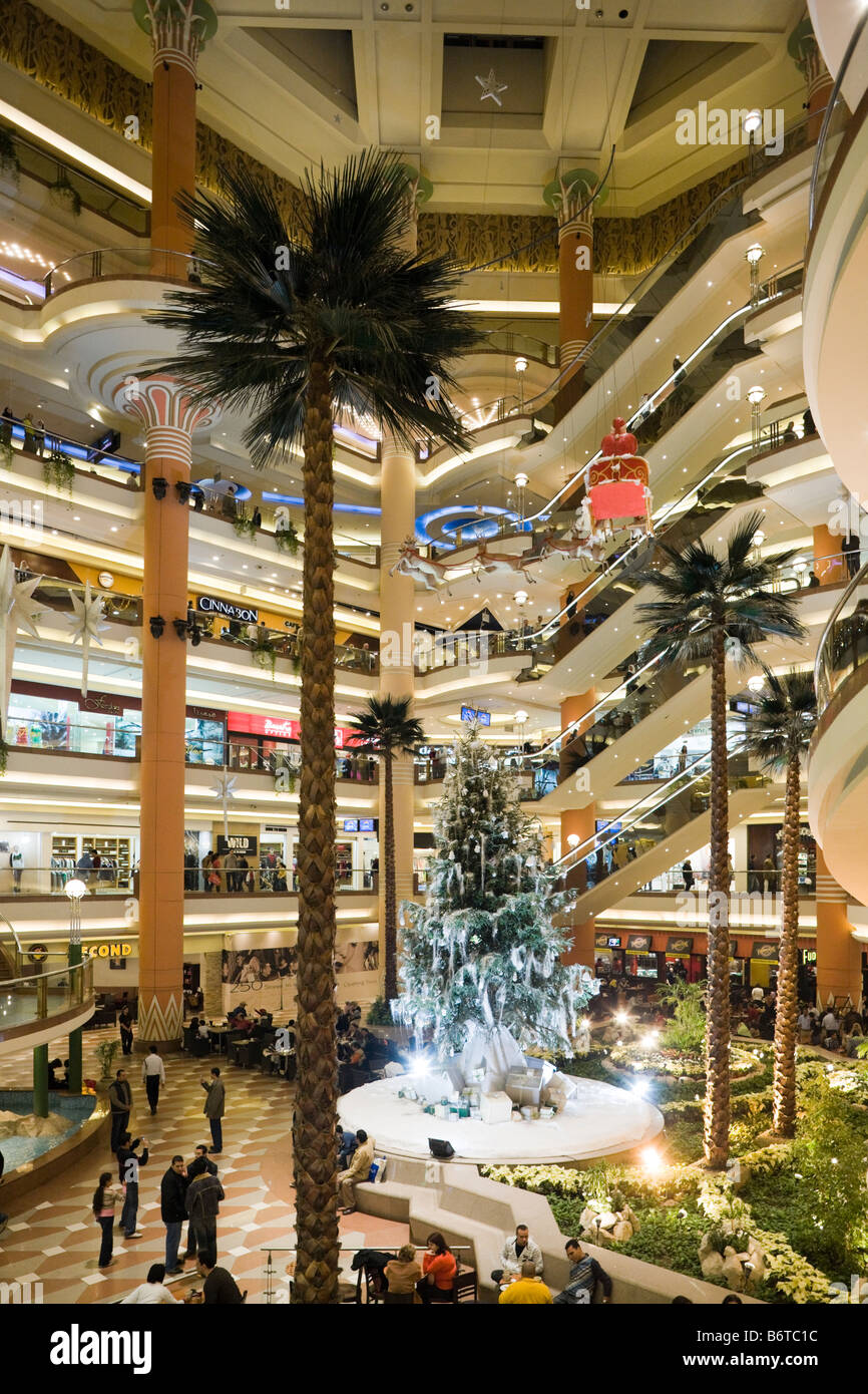 Central atrium with Christmas tree, City Stars Mall, Nasr City, Cairo ...