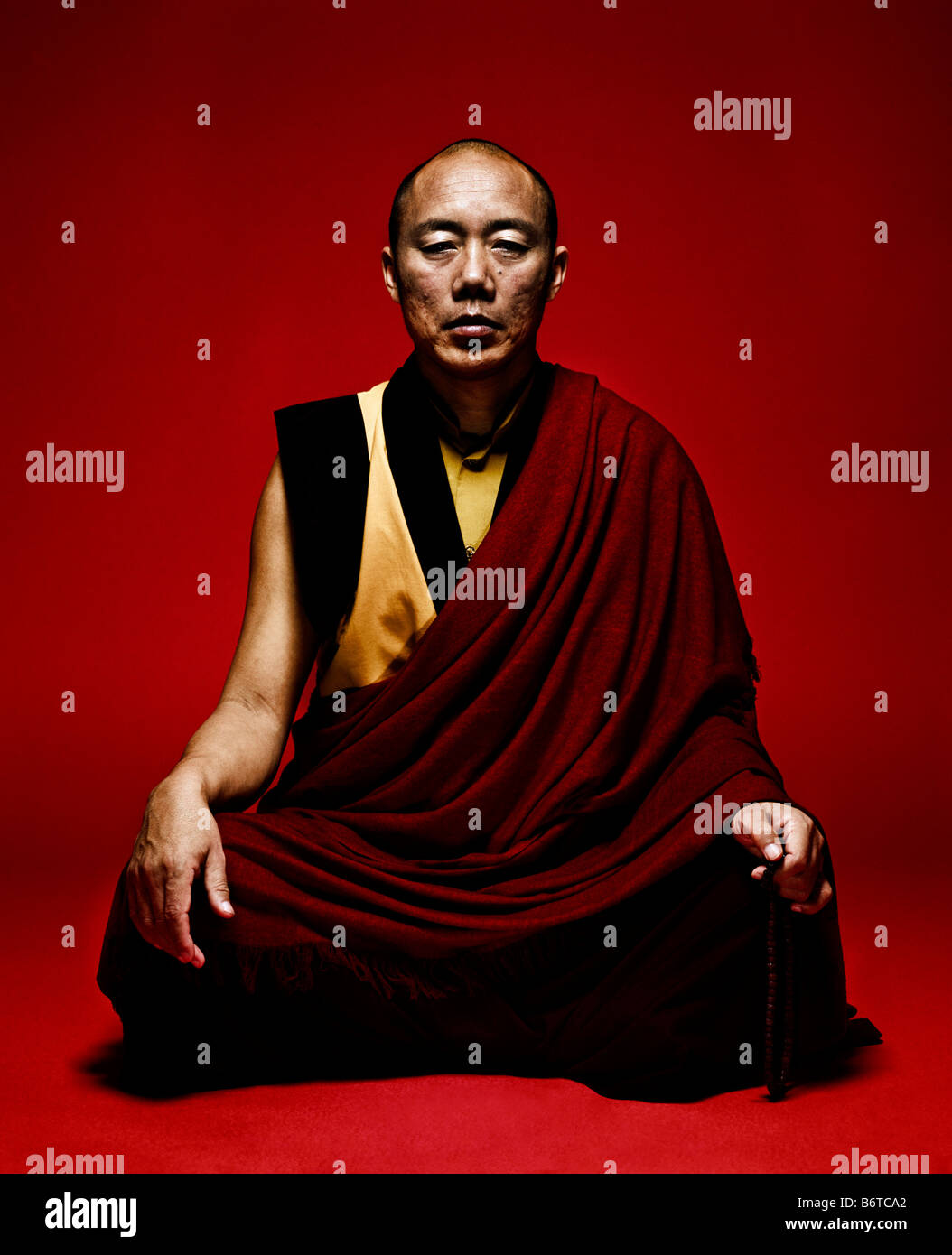 Buddhist Lama meditating Stock Photo - Alamy