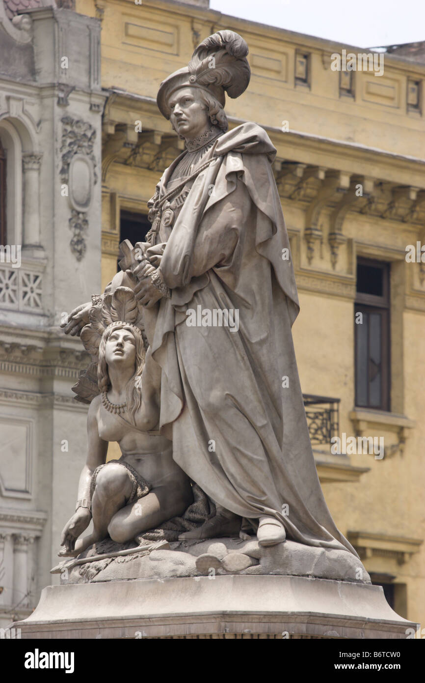 Christopher Columbus Lima statue Peru new world Stock Photo - Alamy