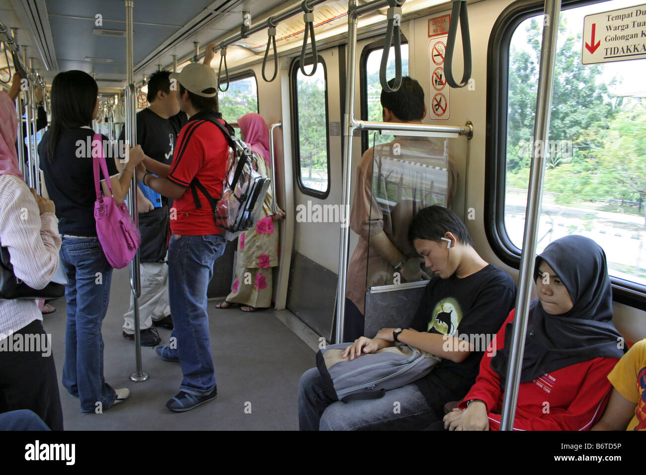 Inside a monorail train in Kuala Lumpur, Malaysia Stock Photo - Alamy