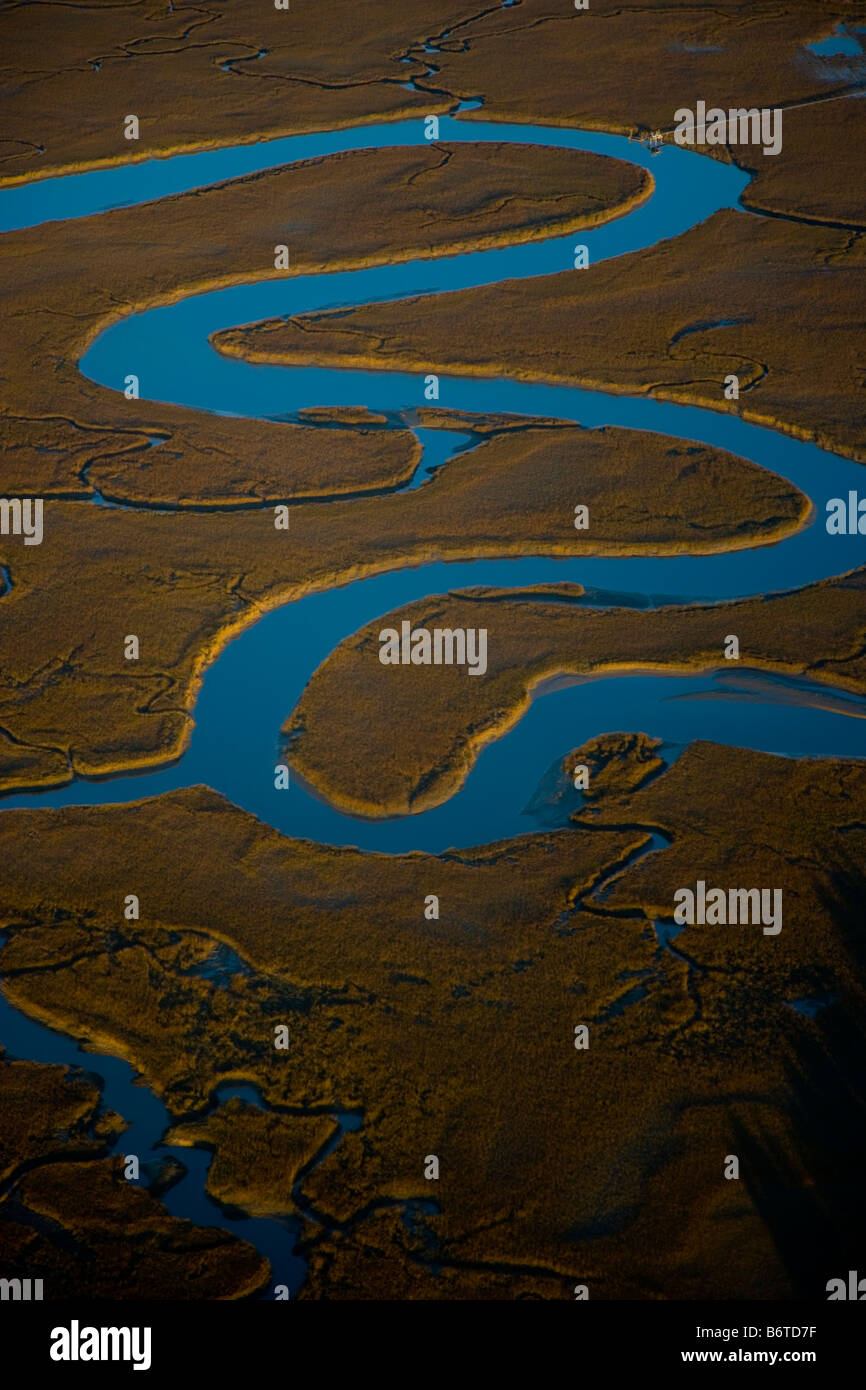 Aerial images of the salt marsh along the Charleston SC coast Stock ...