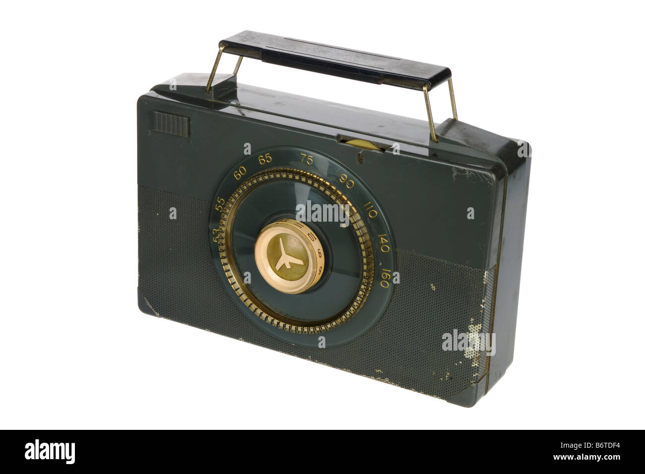 Vintage retro portable radio isolated on white background Stock Photo ...