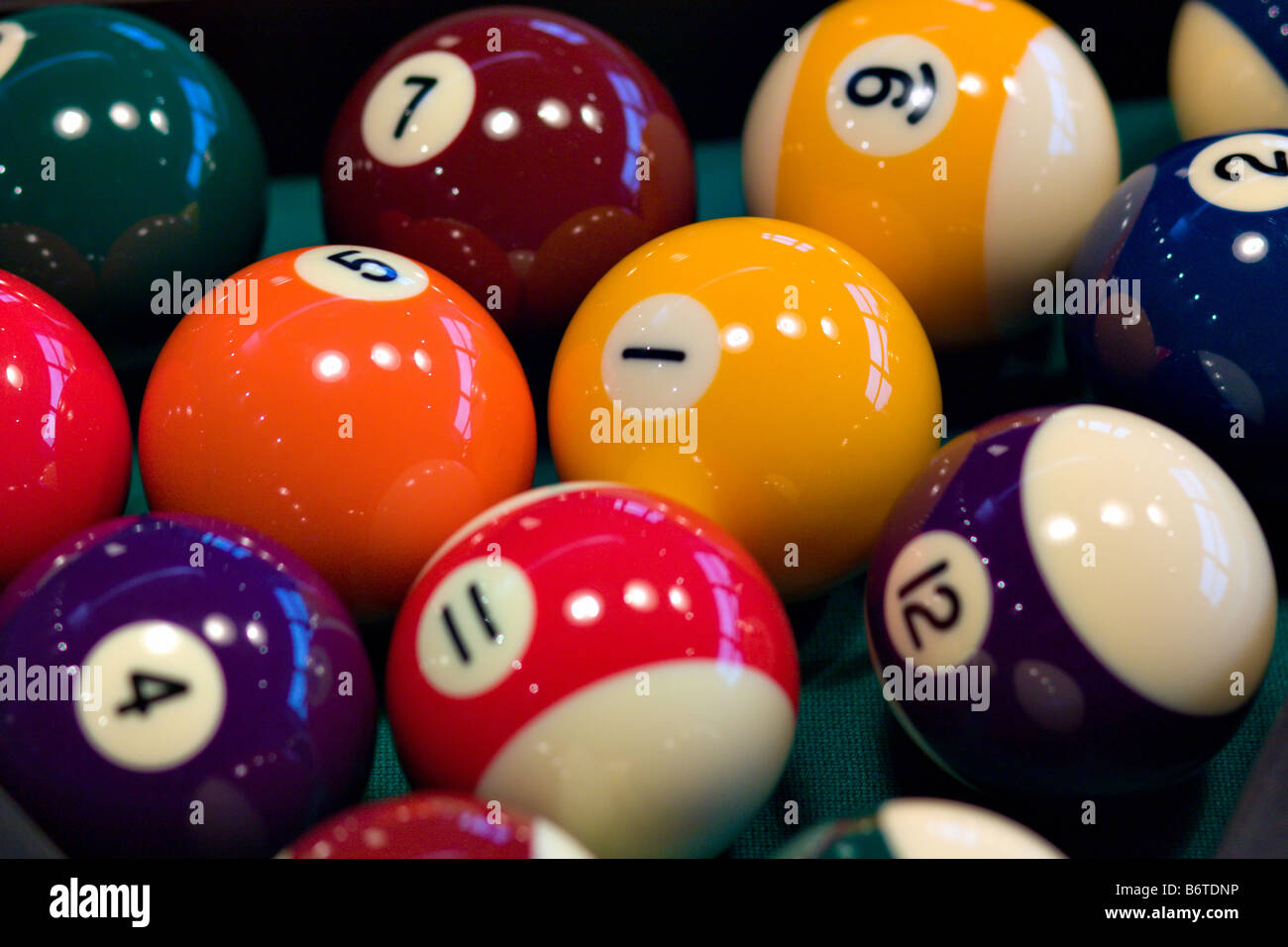 White billiard ball on a green table Stock Photo - Alamy