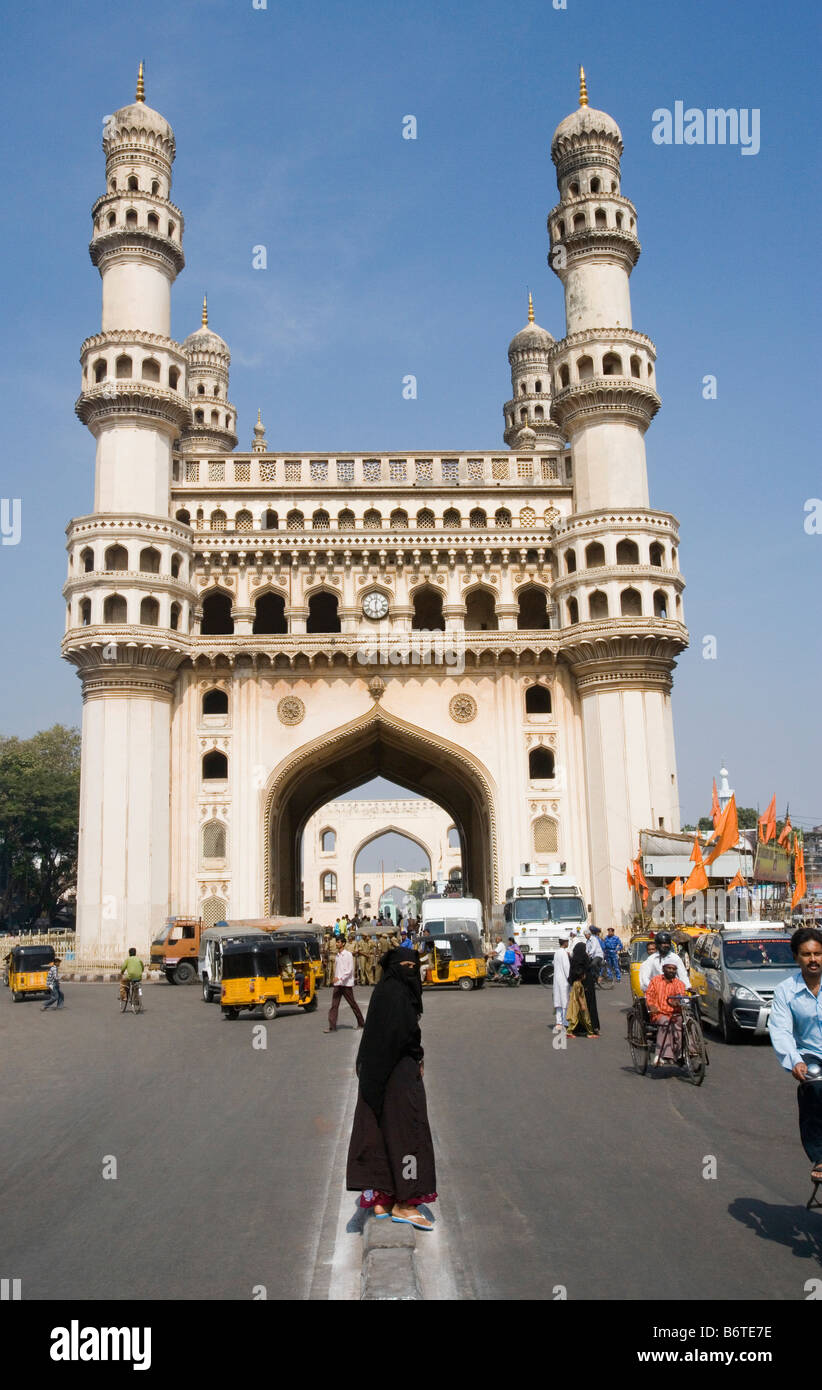 Low angle view of a mosque, Charminar, Hyderabad, Andhra Pradesh, India ...