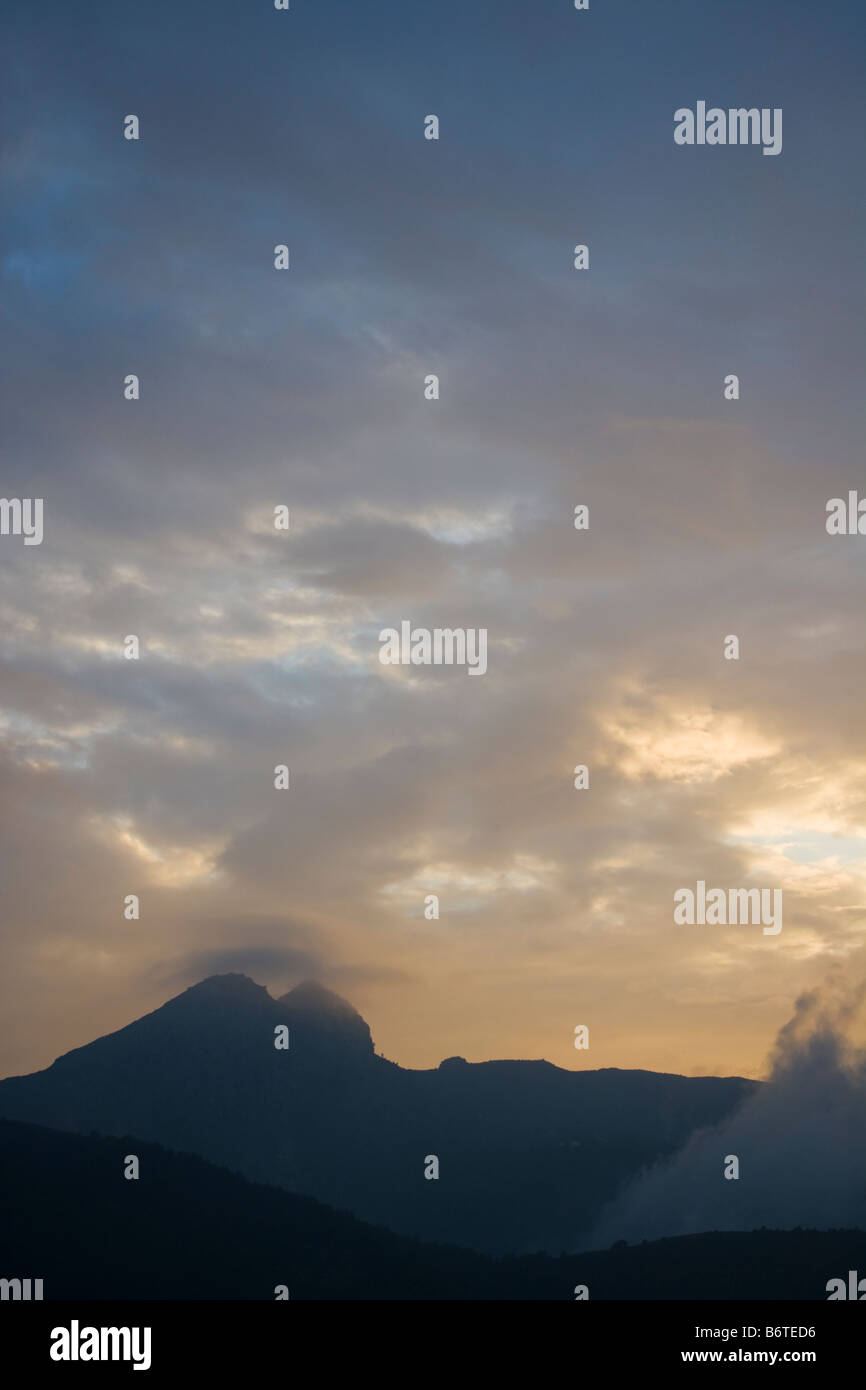 Spanish mountain sunset Stock Photo - Alamy
