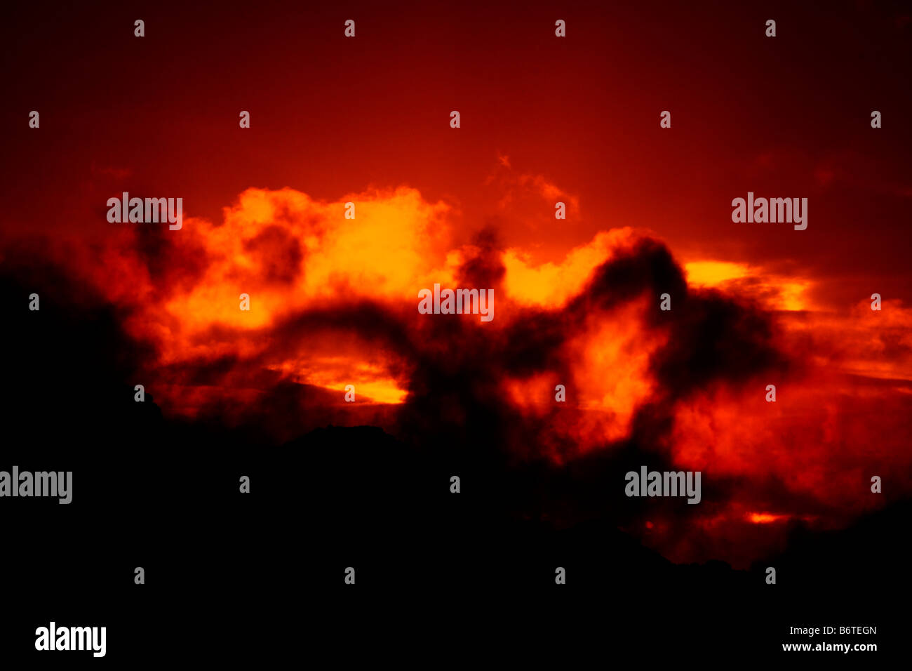 Spanish mountain sunset Stock Photo - Alamy