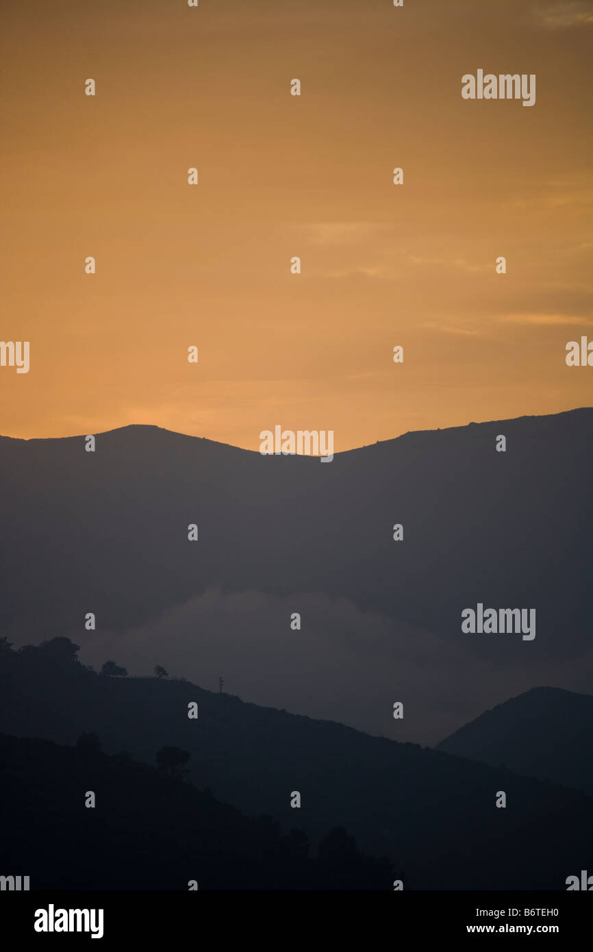 Spanish mountain sunset Stock Photo - Alamy