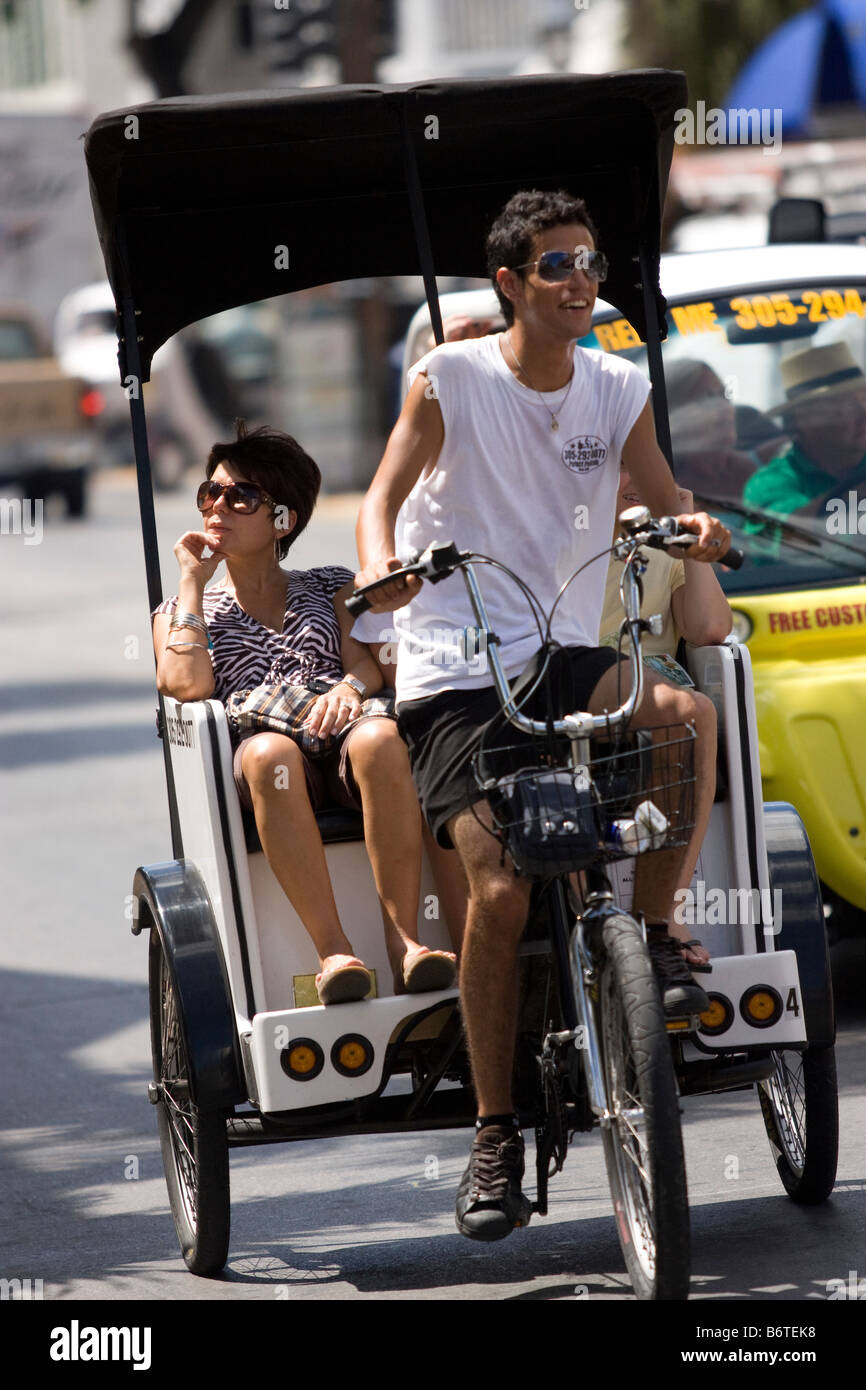 Pedicab driver in Key West Florida Stock Photo - Alamy