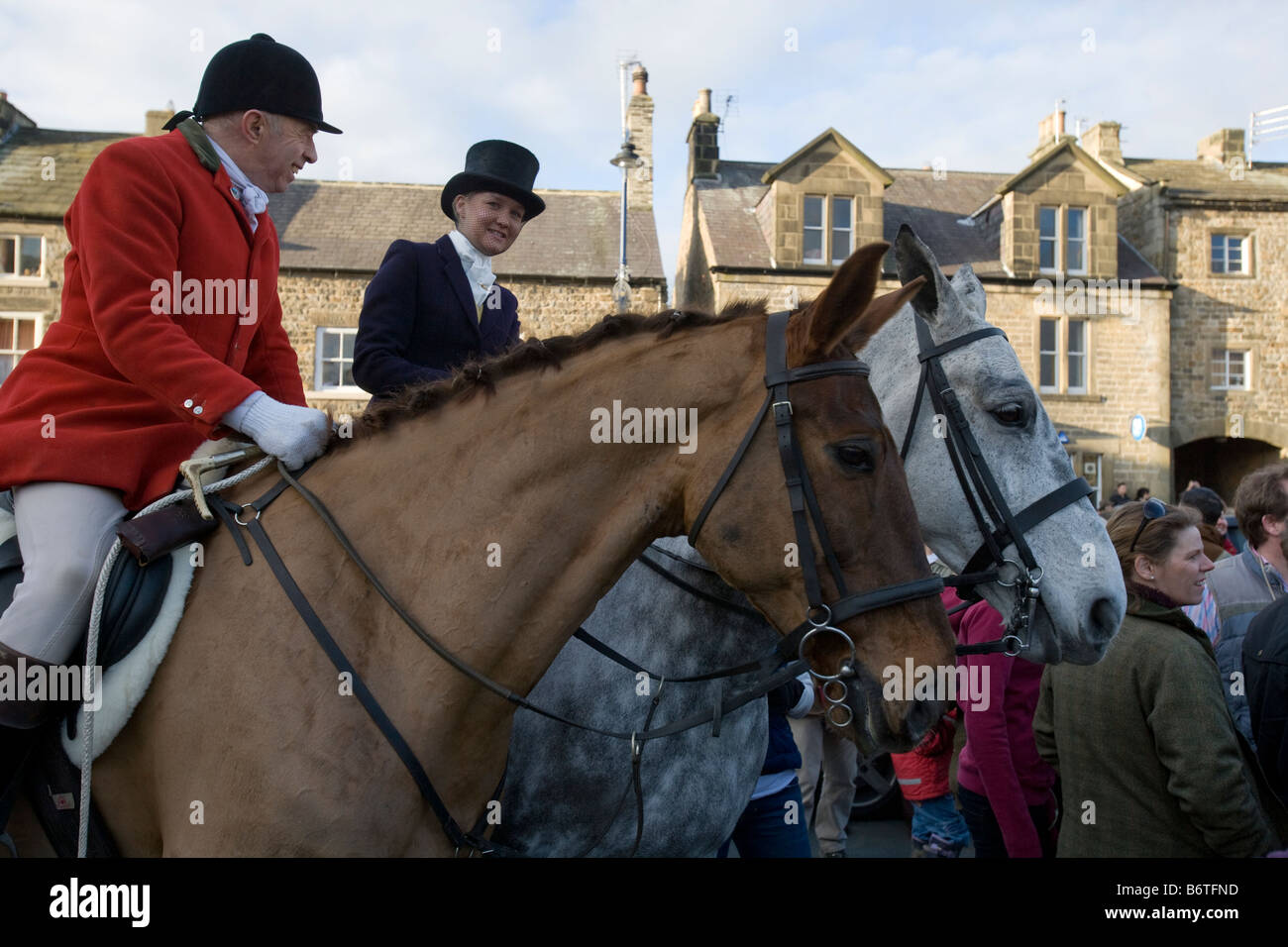 Boxing day Fox hunt meeting Masham Yorkshire UK Stock Photo - Alamy