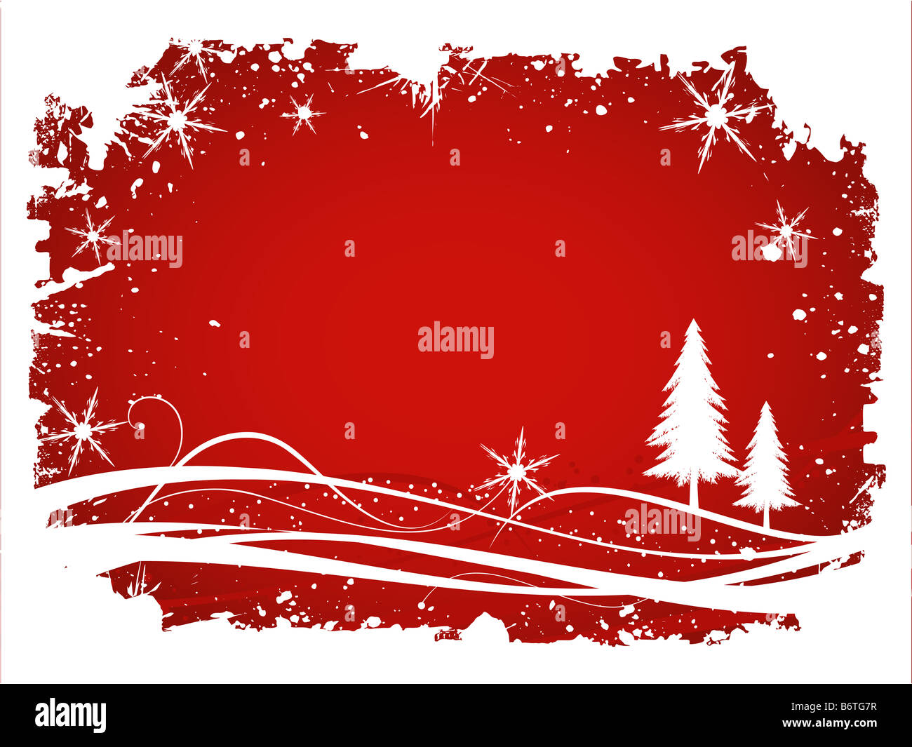 Wintery background with snowy border Stock Photo - Alamy