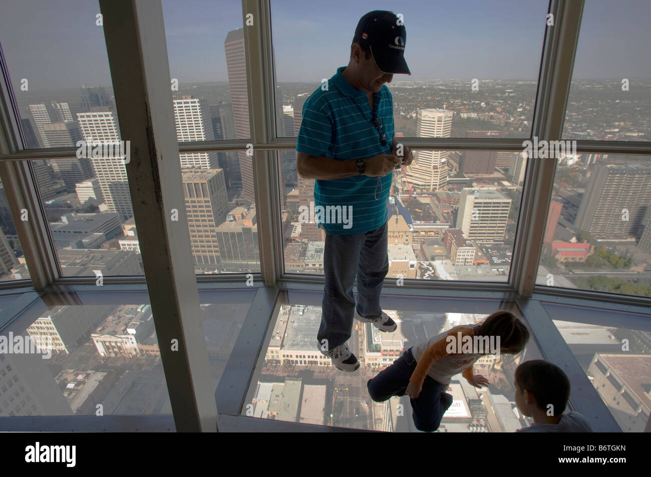 Calgary tower viewing platform Stock Photo - Alamy
