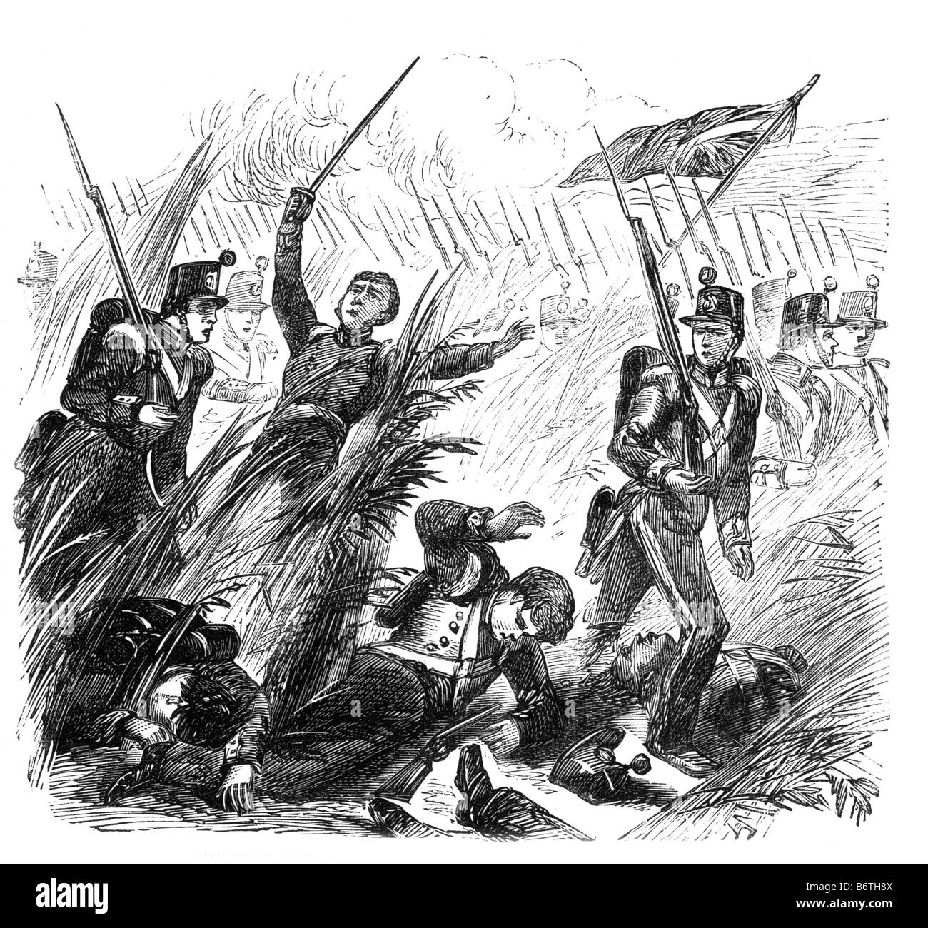 British Troops Advancing through the Jungle at the Battle of ...