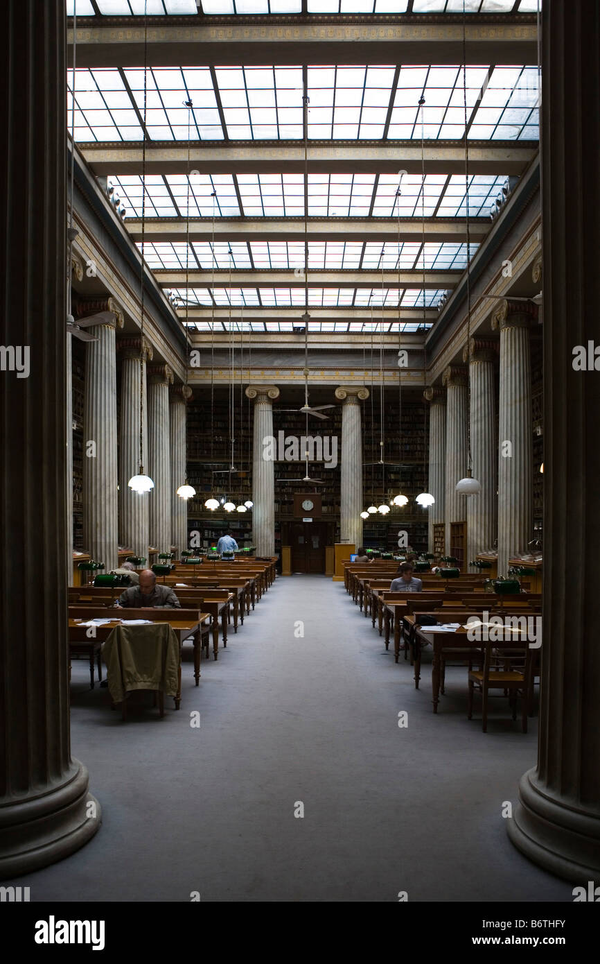 Vallianos National Library, reading room, Athens, Greece Stock Photo ...