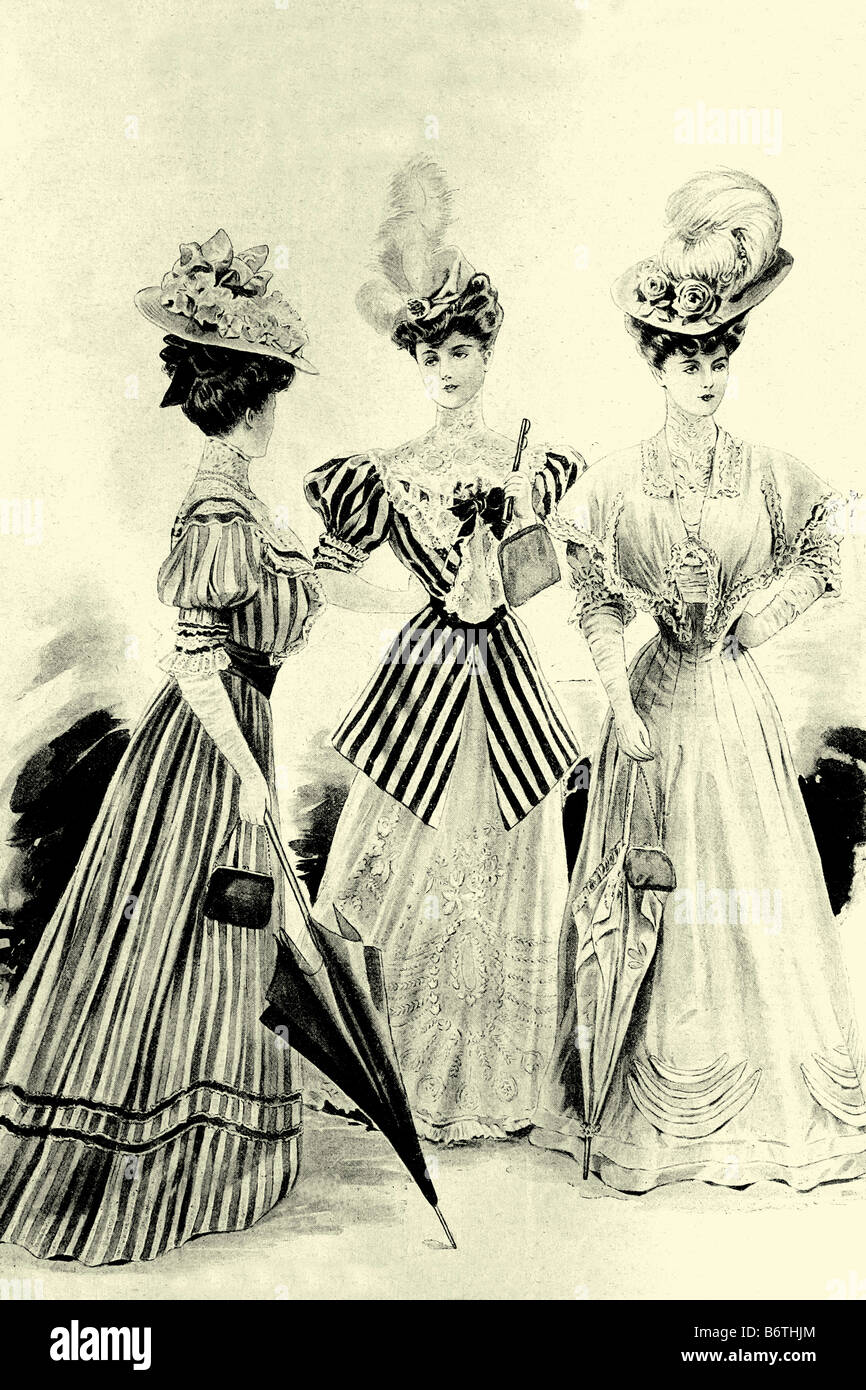 Fashion in 1906. Antique illustration Stock Photo - Alamy