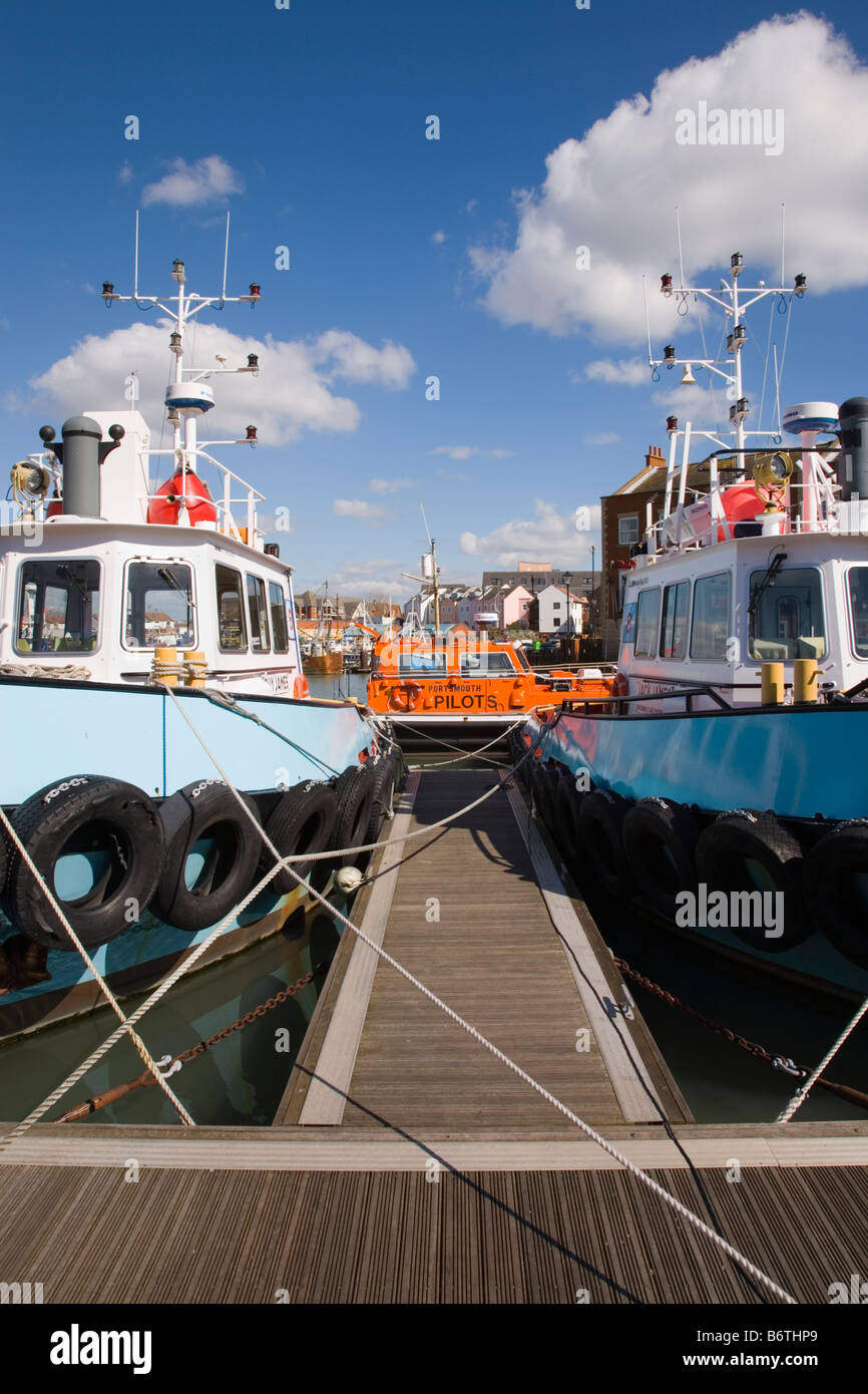 Old Portsmouth Hampshire England UK Town Camber fish docks with ...