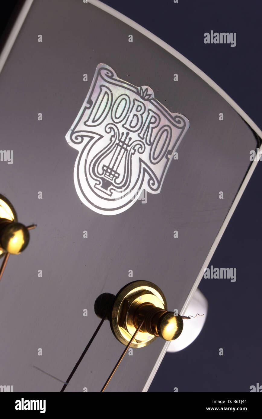 Dobro steel guitar special edition headstock Stock Photo - Alamy