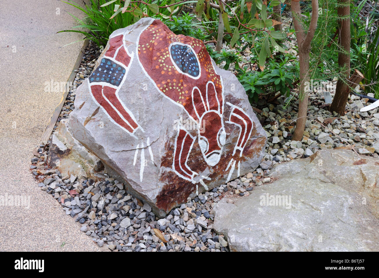 Painted rock showing the location of plant from Australia at the ...