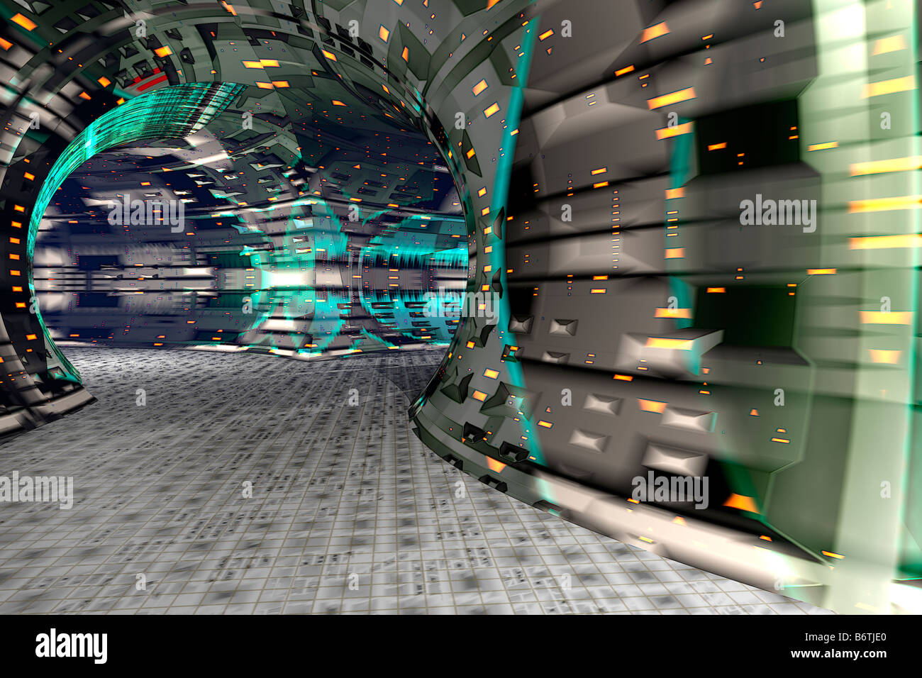 High-tech corridors in a futuristic human habitat Stock Photo - Alamy